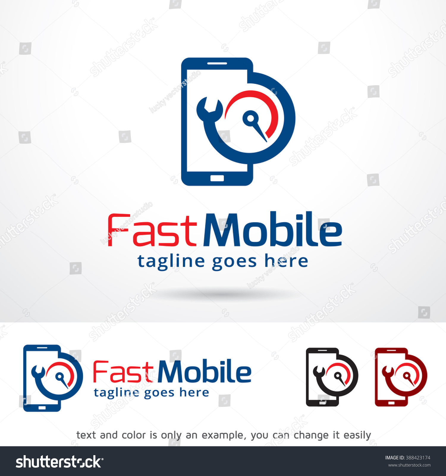 Fast Mobile Logo Template Design Vector Stock Vector (Royalty Free ...