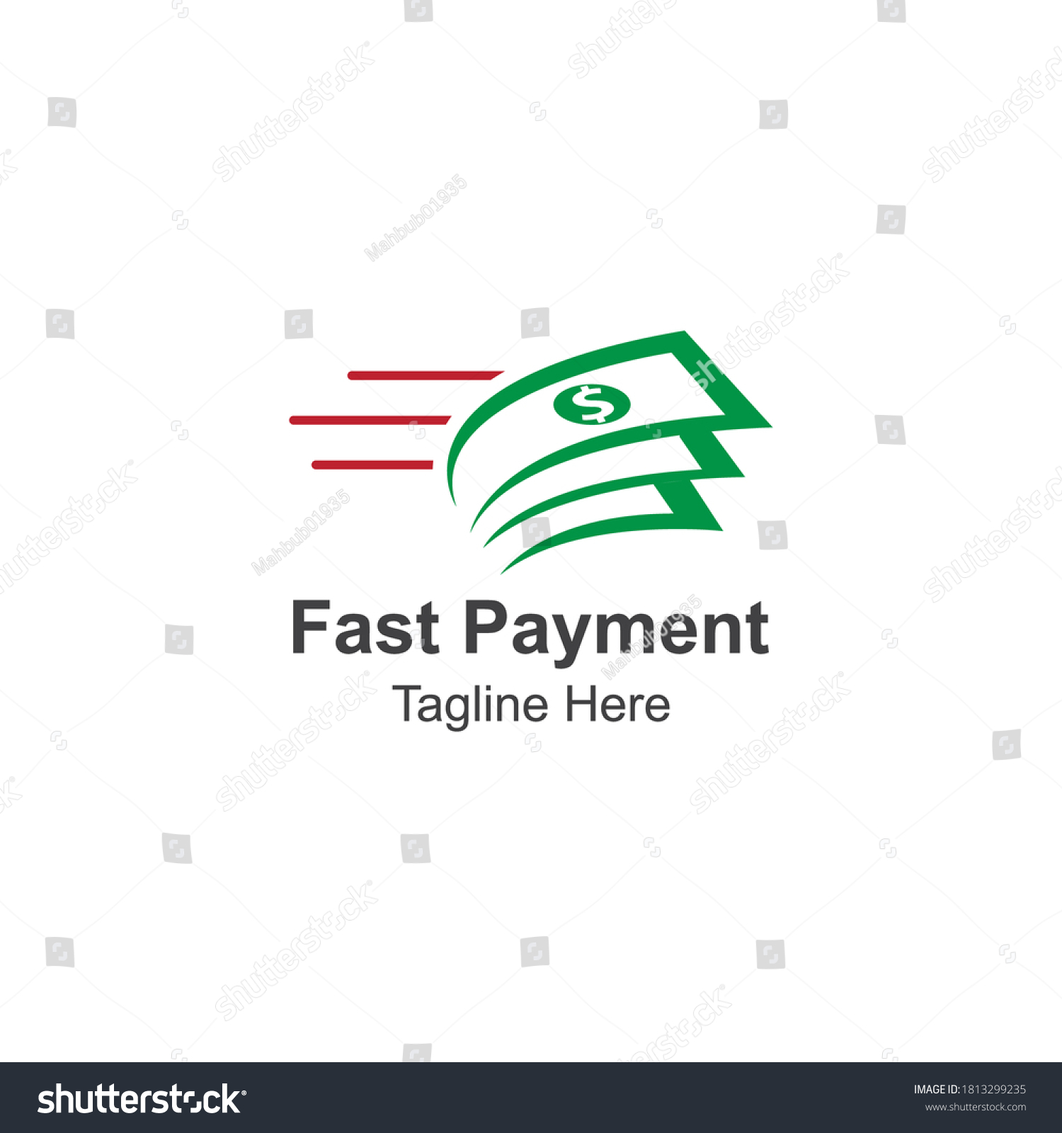 Fast Payment Logo Design Template Stock Vector (Royalty Free) 1813299235