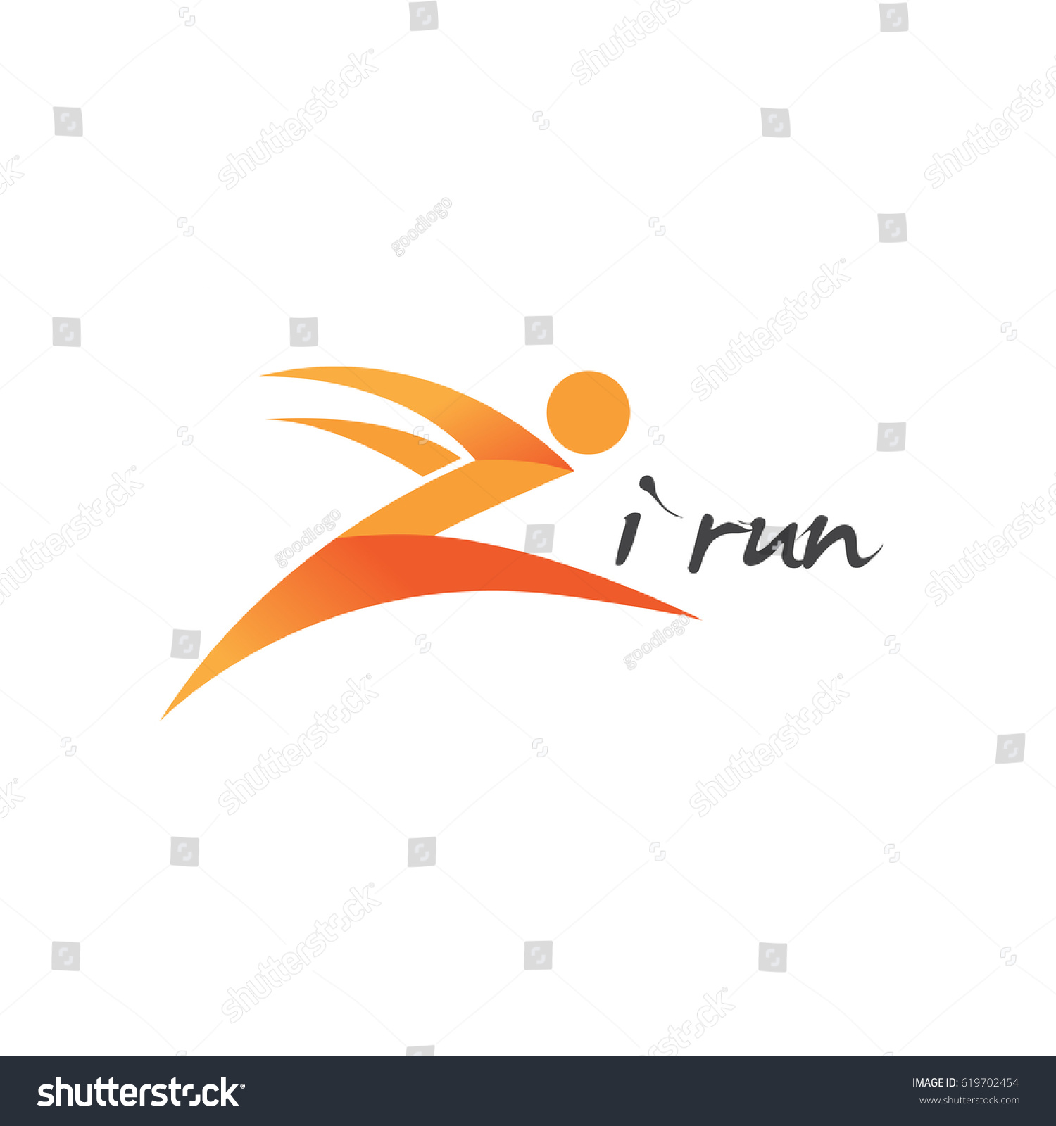 Fast Running Man Logo 库存矢量图（免版税）619702454 | Shutterstock