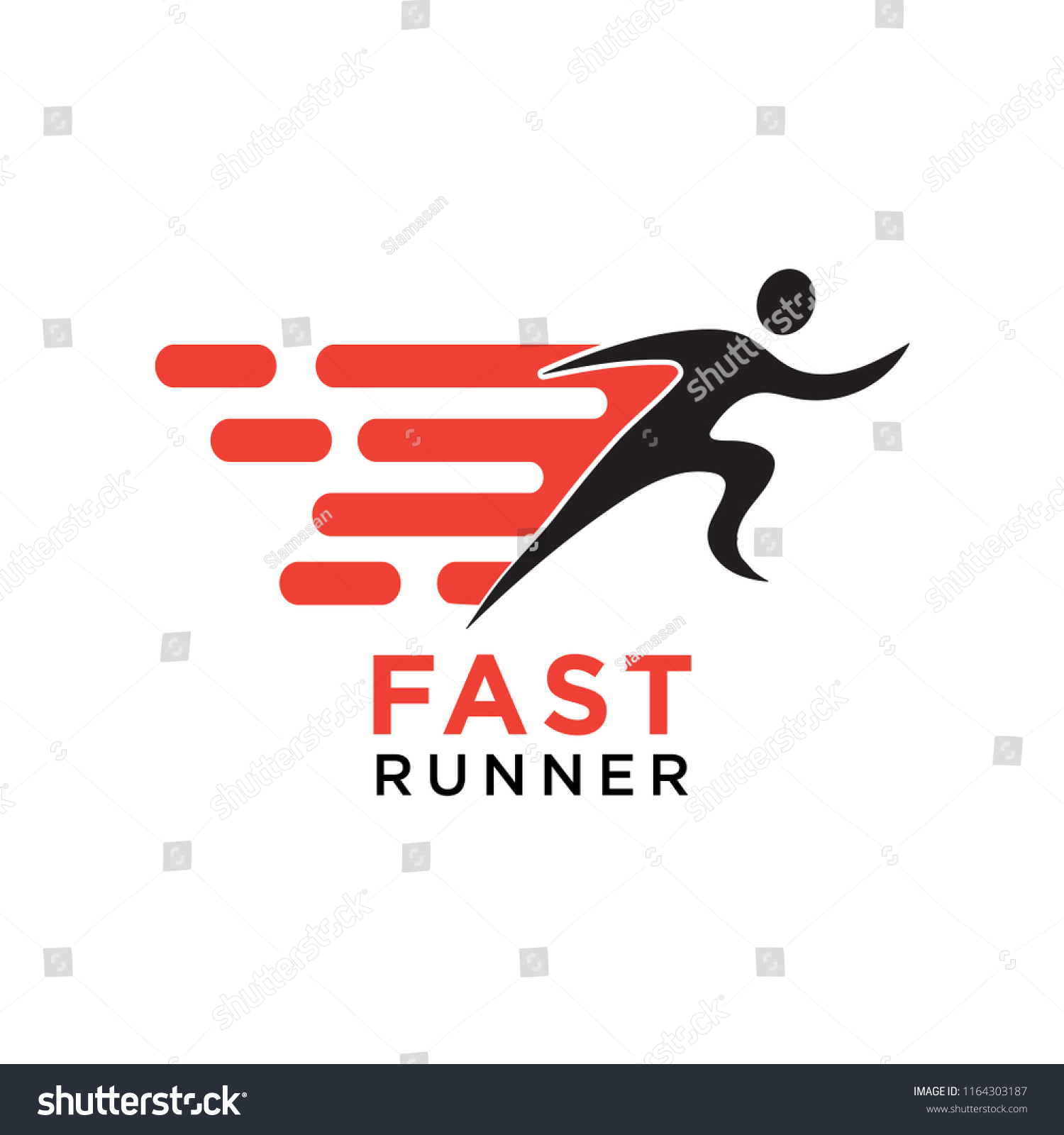 Fast Running Silhouette Logo Design Template: เวกเตอร์สต็อก (ปลอดค่า ...
