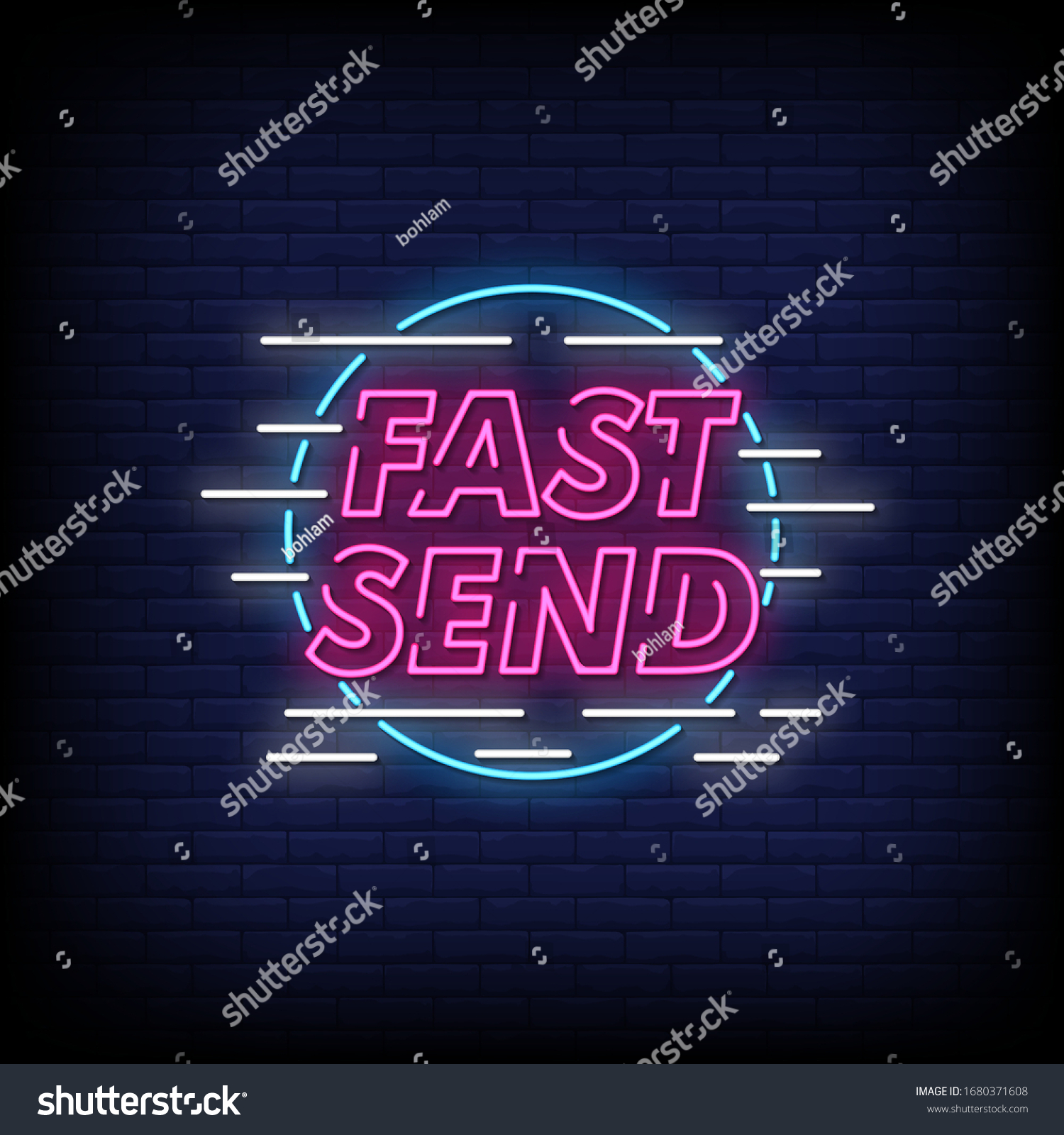Fast Send Neon Signs Style Text Stock Vector (Royalty Free) 1680371608