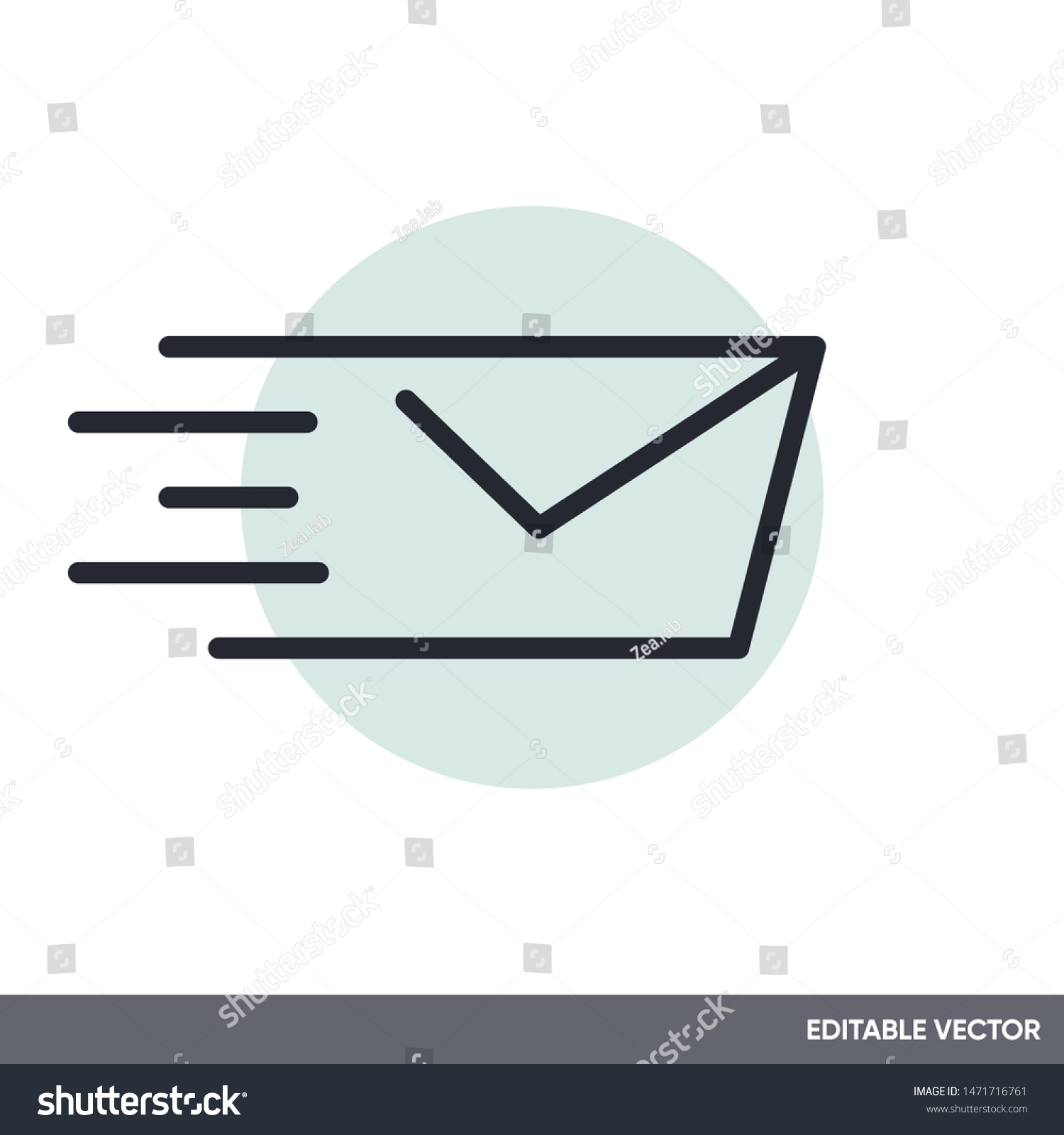 Fast Sending Mail Message Icon Stock Vector (Royalty Free) 1471716761