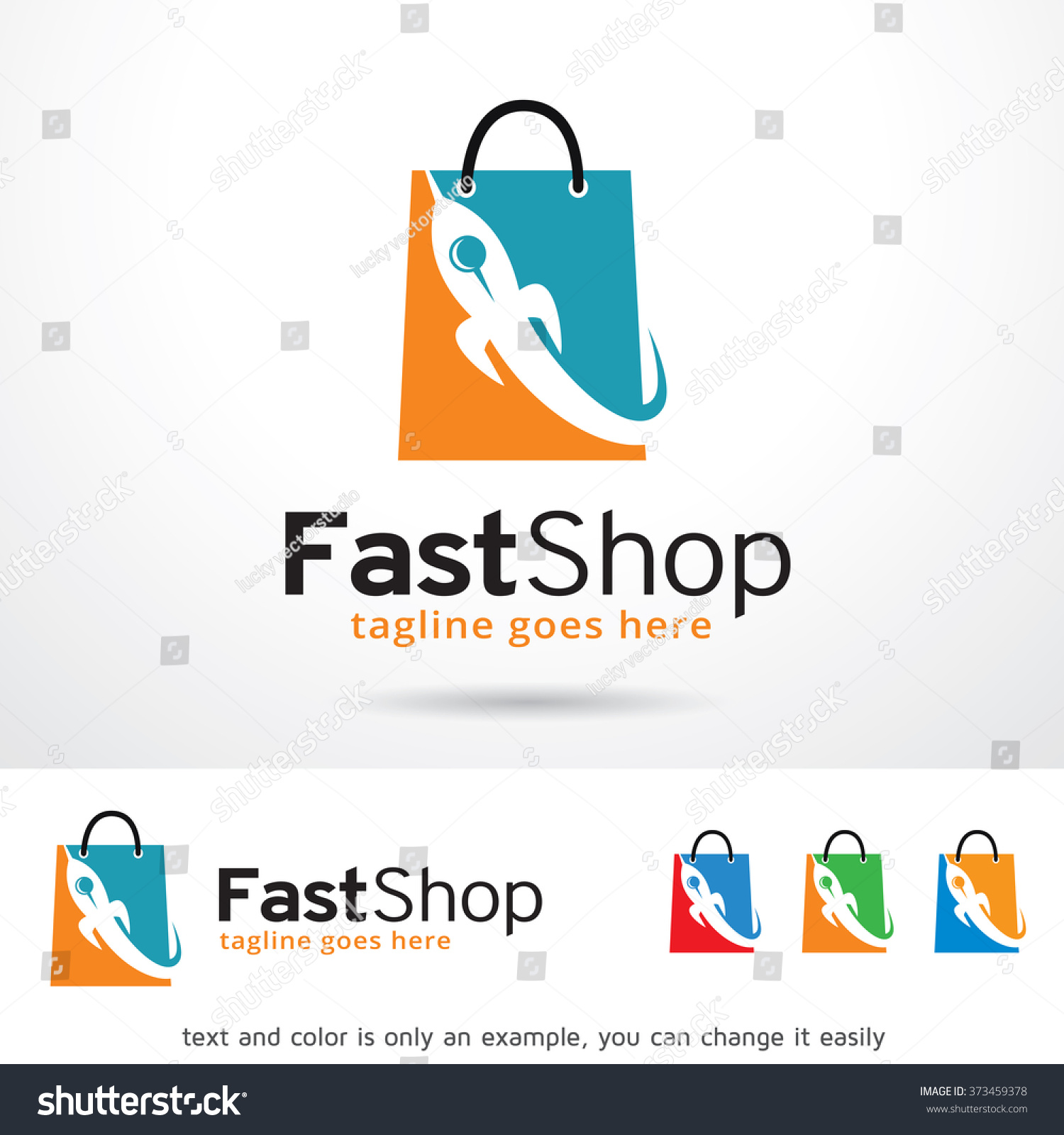 Fast Shop Logo Design Template Stock Vector (Royalty Free) 373459378