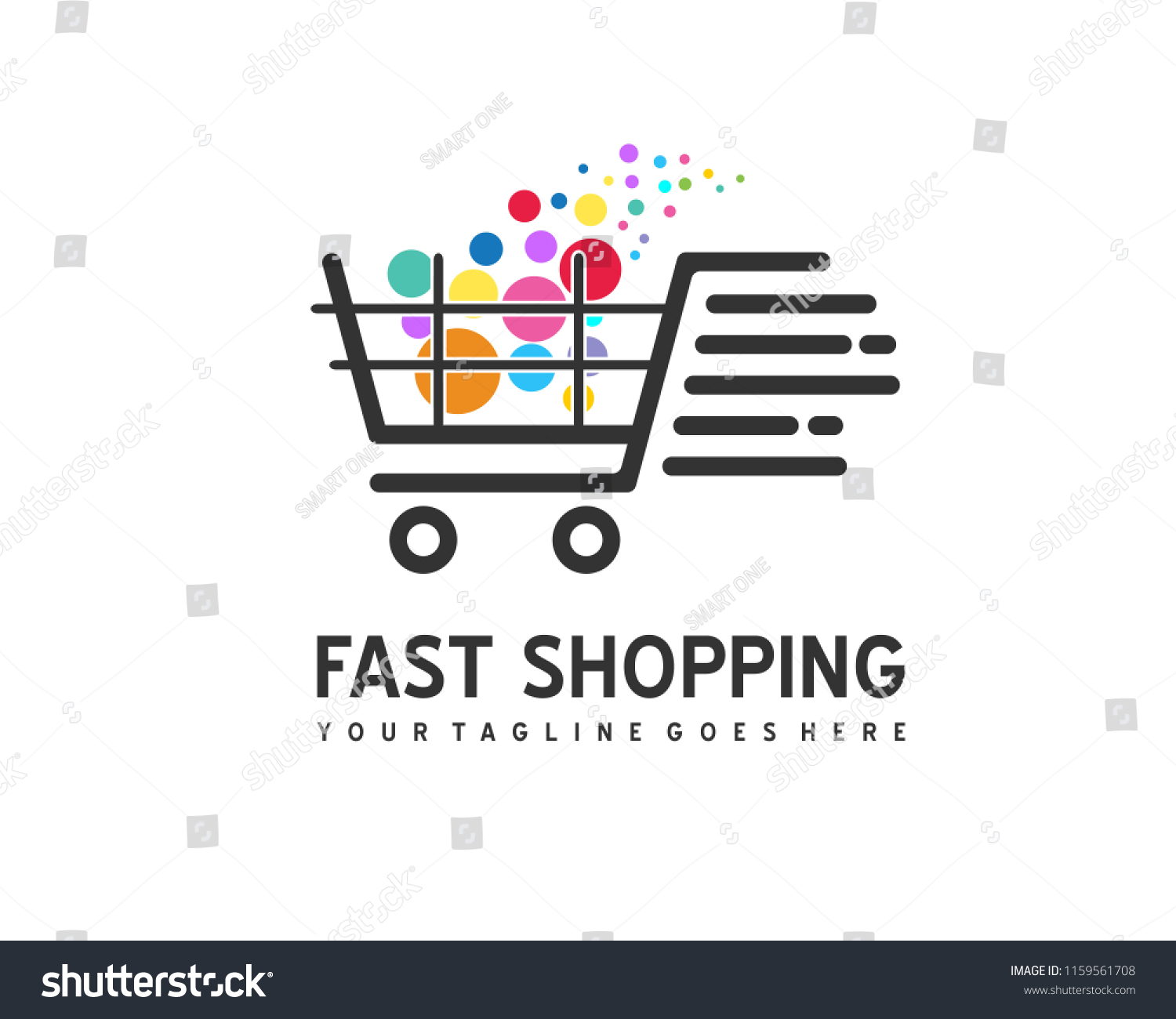 Fast Shopping Logo Template Vector: vector de stock (libre de regalías ...