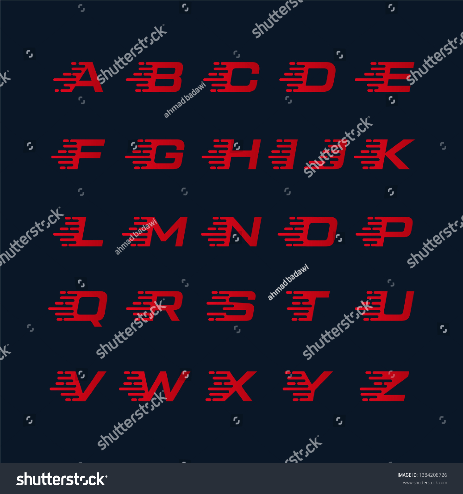 Fast Speed Alphabet Letters Vector Design Stock Vector (Royalty Free ...