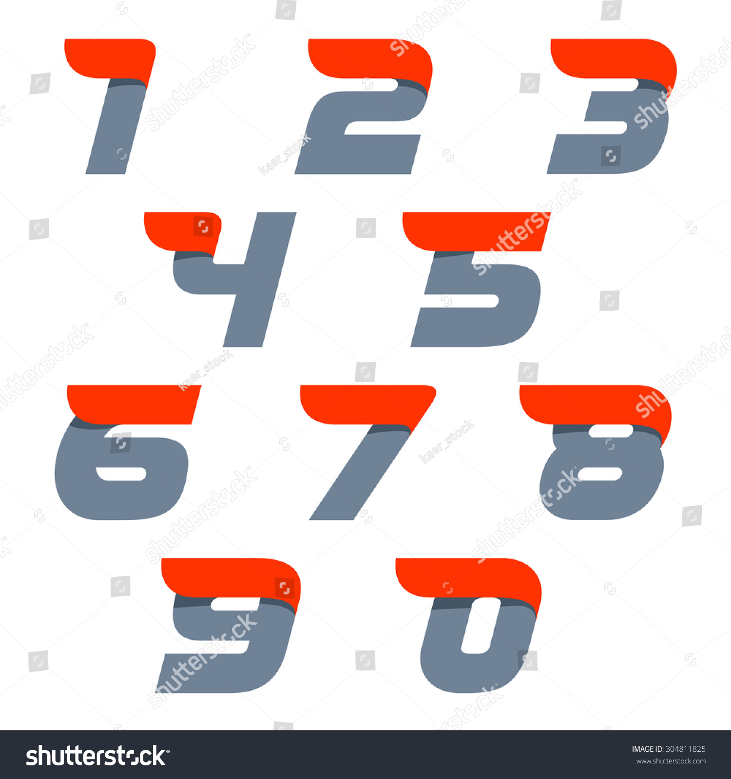 Fast Speed Vector Unusual Numbers Set Stock Vector (Royalty Free) 304811825