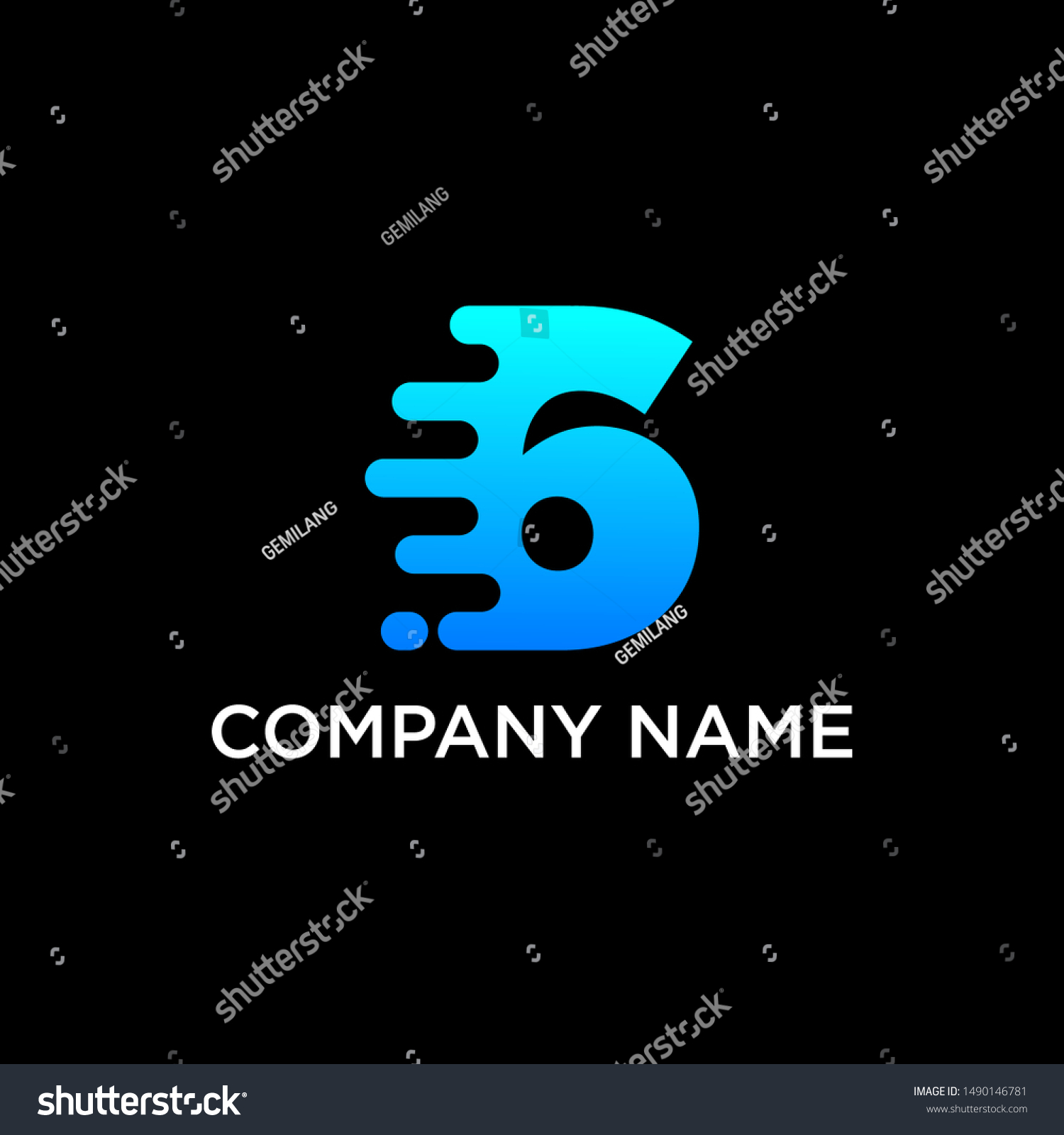 Fast Technology Number 6 Logo Design Stock Vector (Royalty Free ...