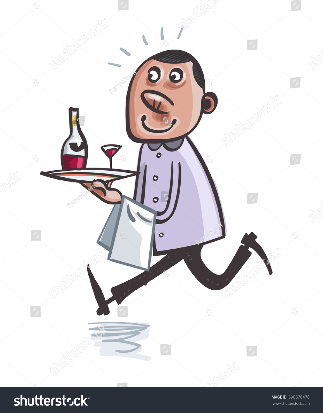 Fast Waiter Vector Illustration Stock Vector (Royalty Free) 696570478