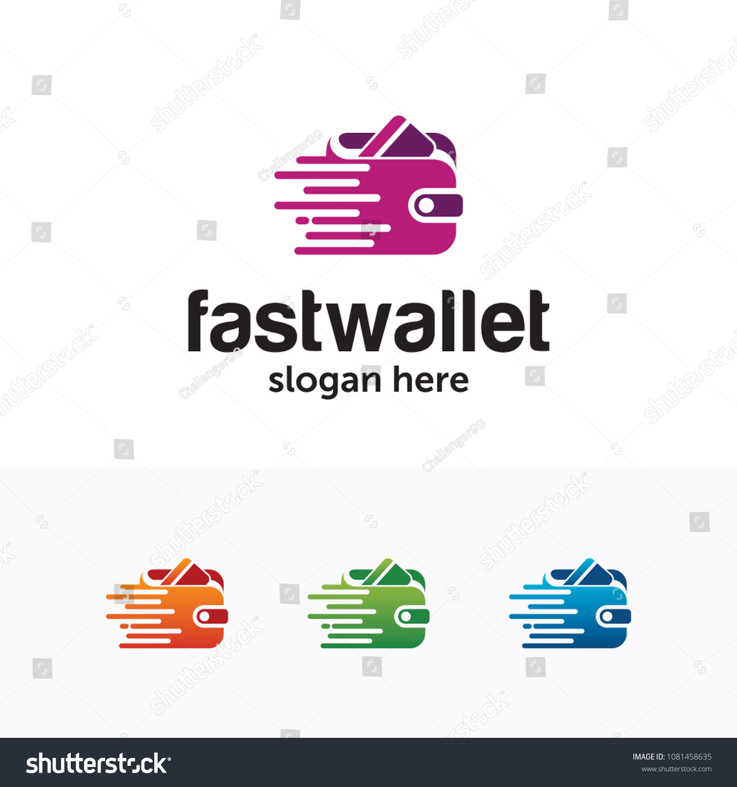 Fast Wallet Logo Stock Vector (Royalty Free) 1081458635