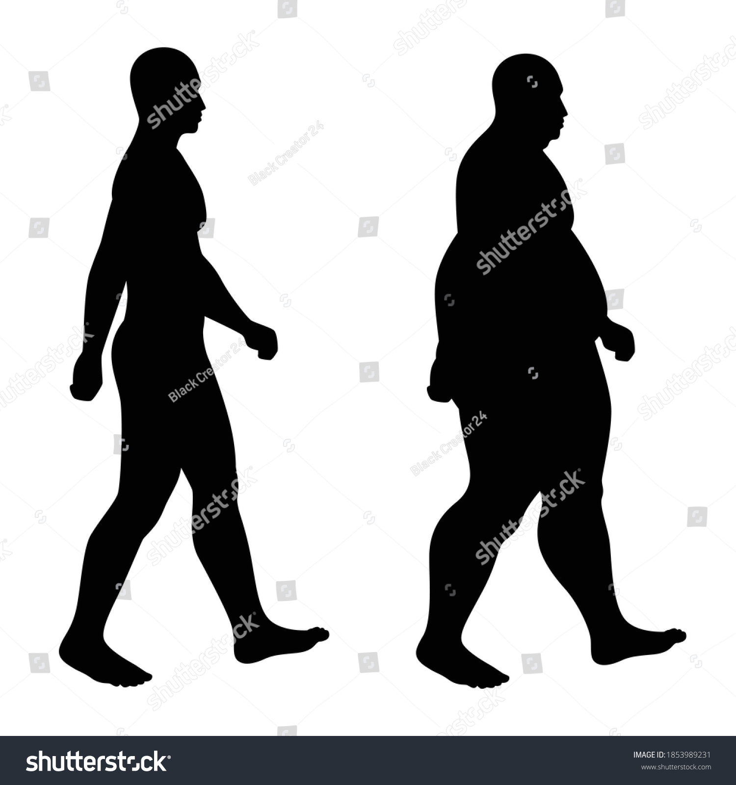 Vector de silueta de hombre delgado: vector de stock (libre de regalías ...