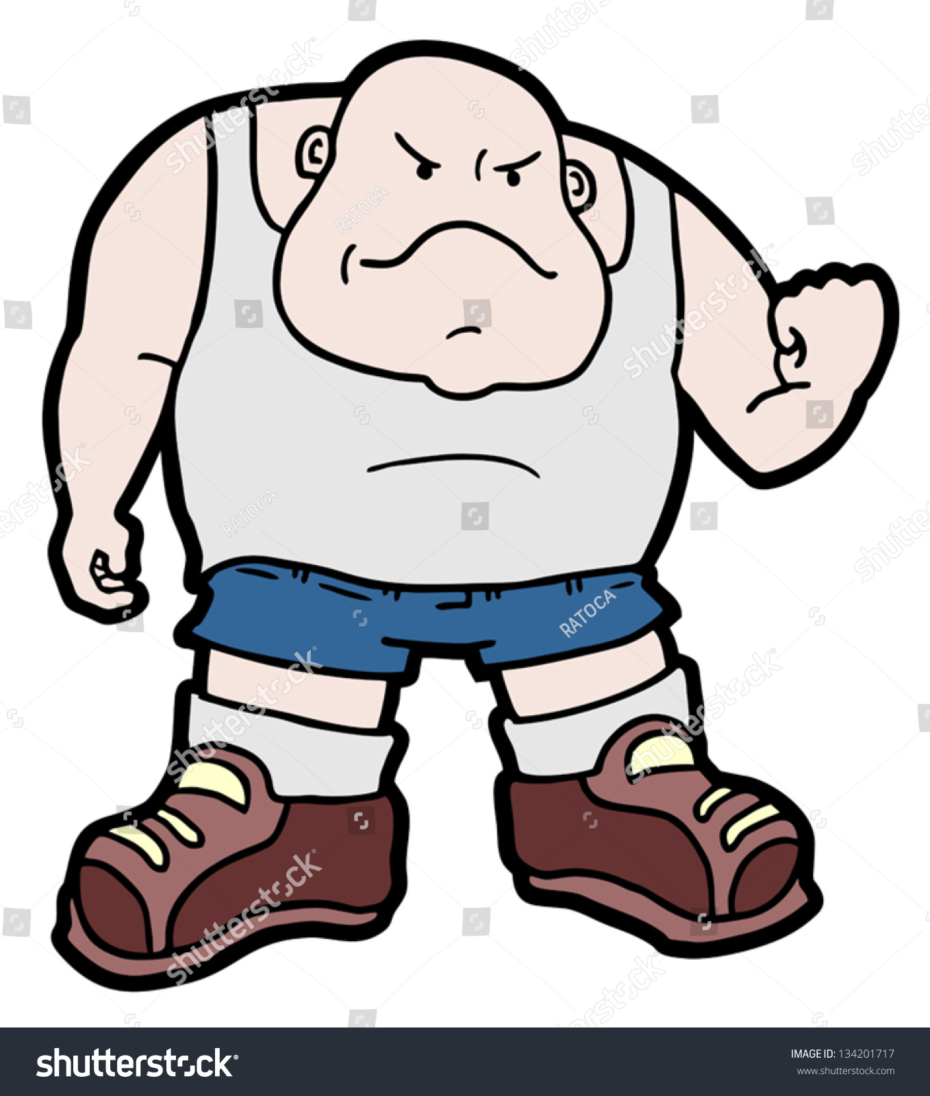 Fat Angry Man Stock Vector (Royalty Free) 134201717