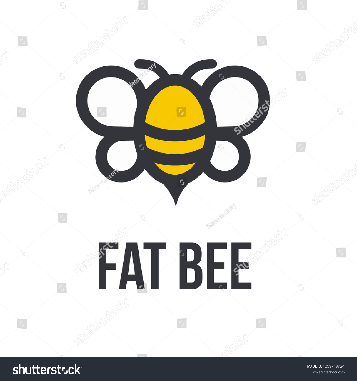 Fat Bee Logo Icon Designs Vector Stock Vector (Royalty Free) 1209718924