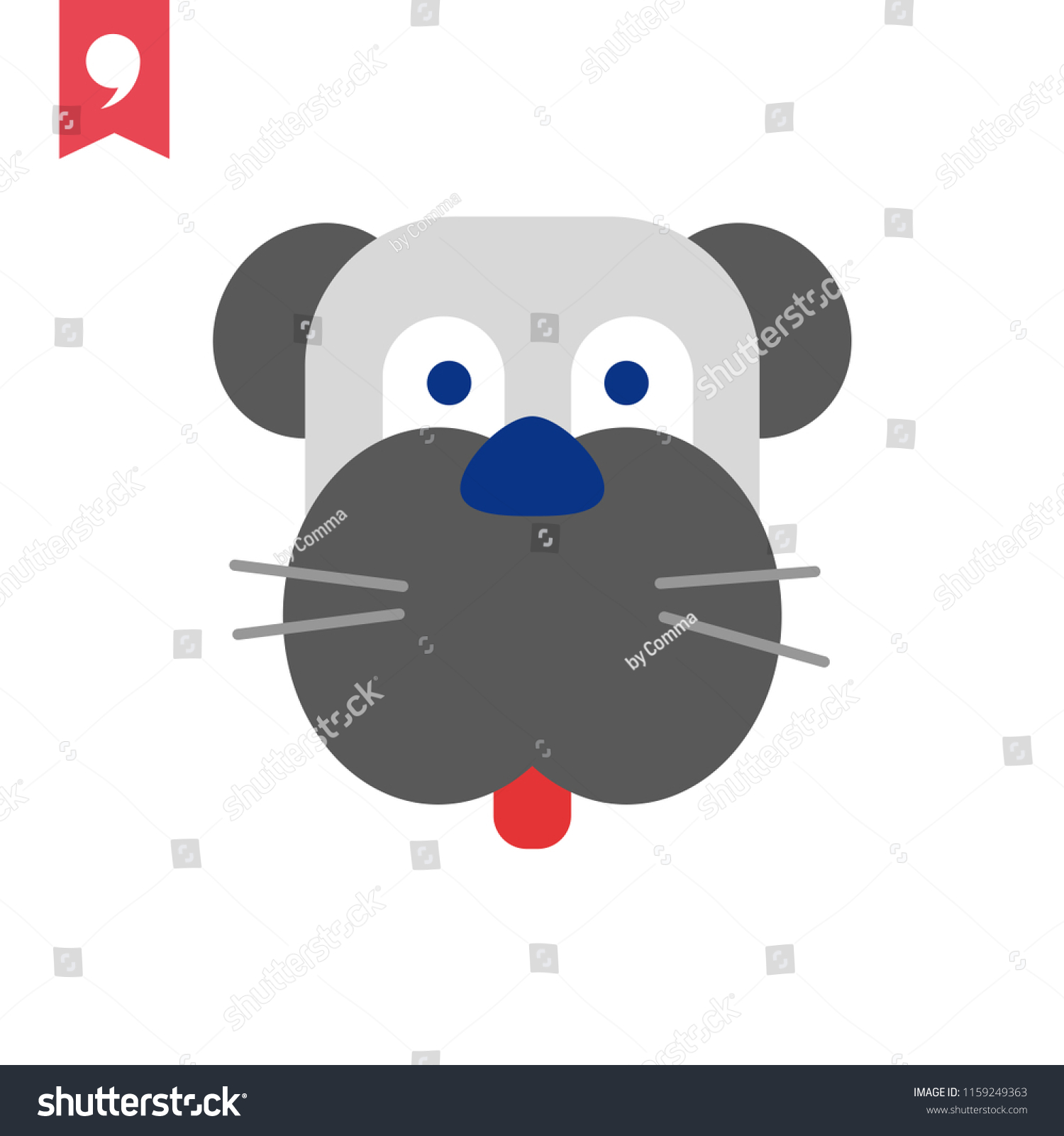 Fat Dog Vector Icon Stock Vector (Royalty Free) 1159249363 | Shutterstock