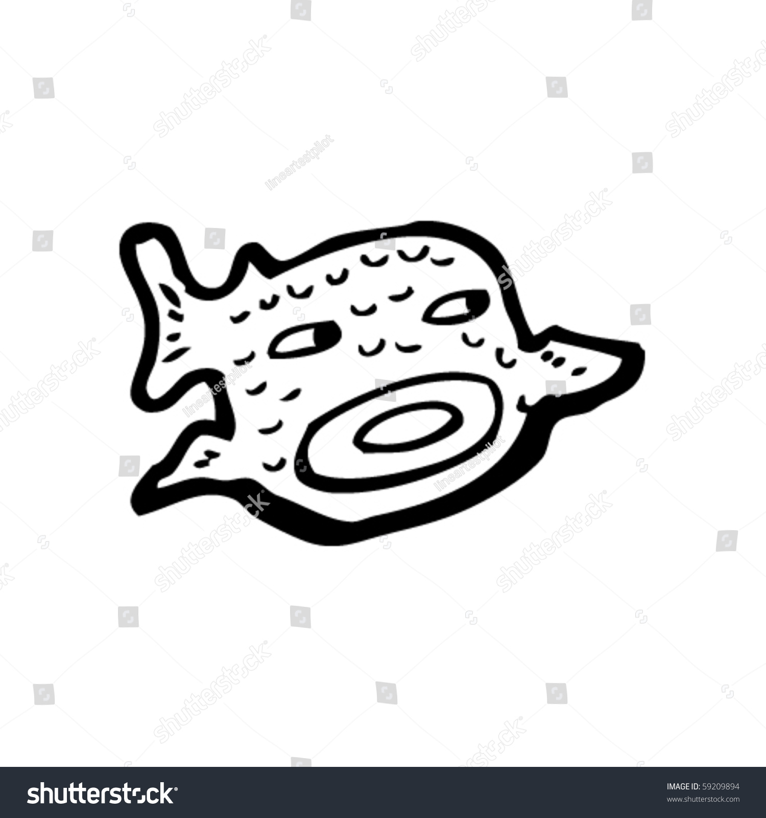 Fat Fish Cartoon Stock Vector Illustration 59209894 : Shutterstock