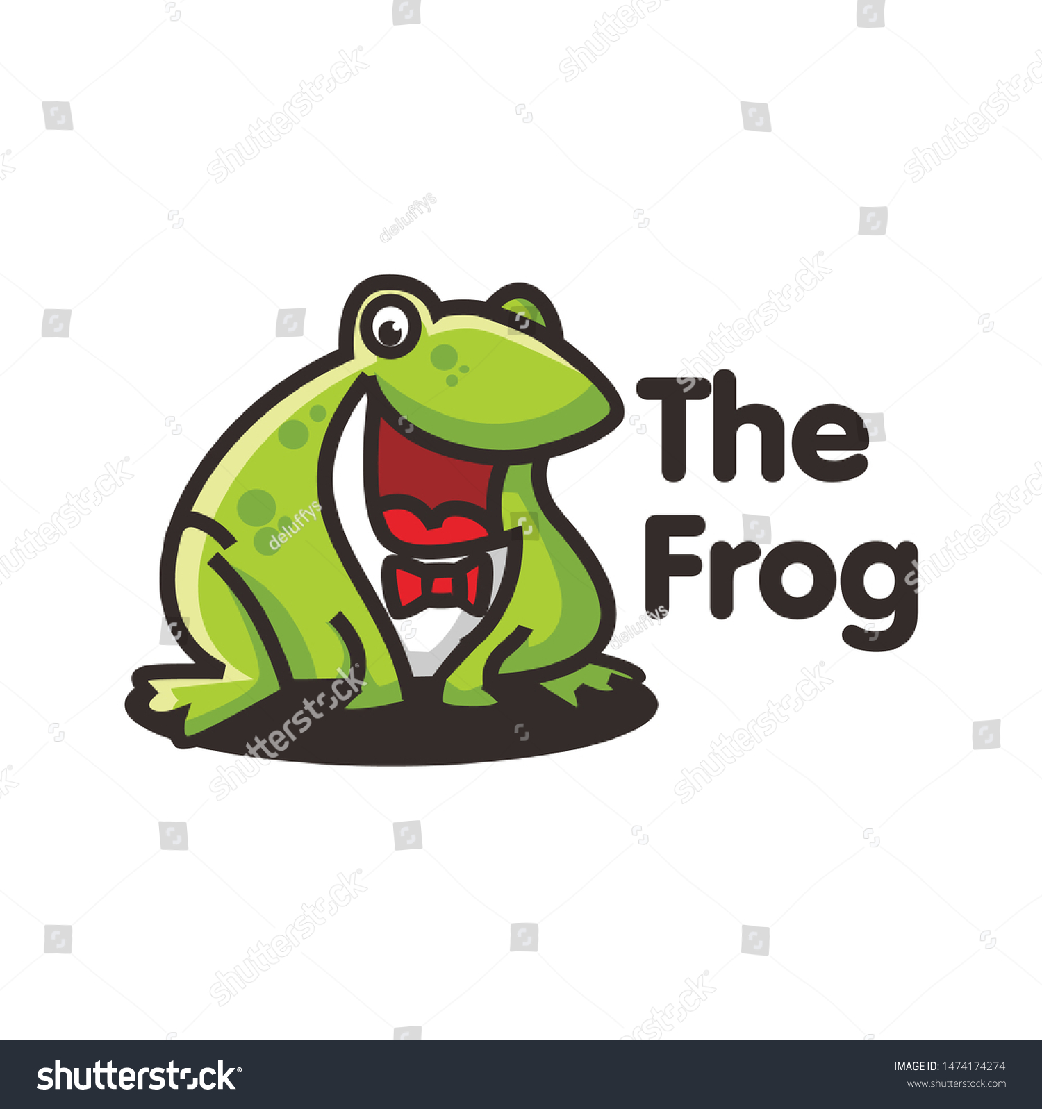Fat Frog Logo Character Template: vector de stock (libre de regalías ...