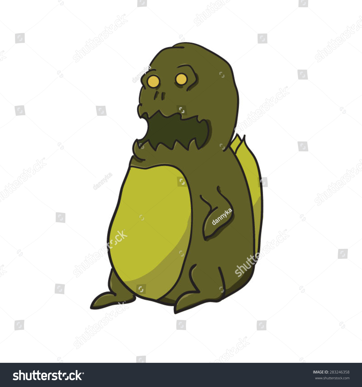 Fat Green Monster Stock Vector (Royalty Free) 283246358