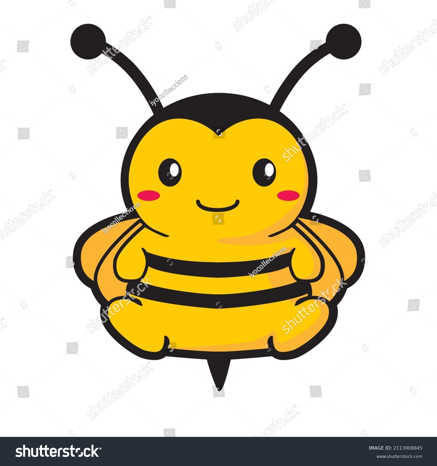 Fat Honey Bee Digital Vector Image Stock Vector (Royalty Free) 2113908845