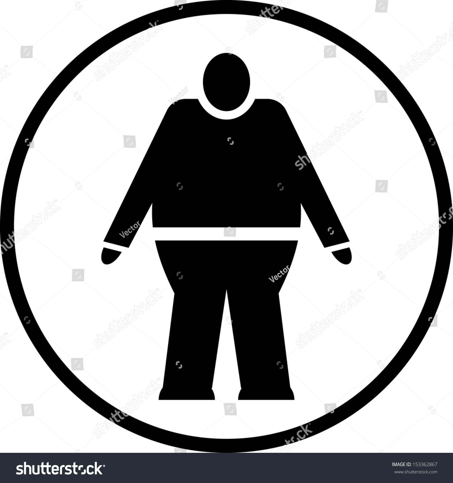 Fat Man Figure Vector Icon Stock Vector (Royalty Free) 153362867 ...
