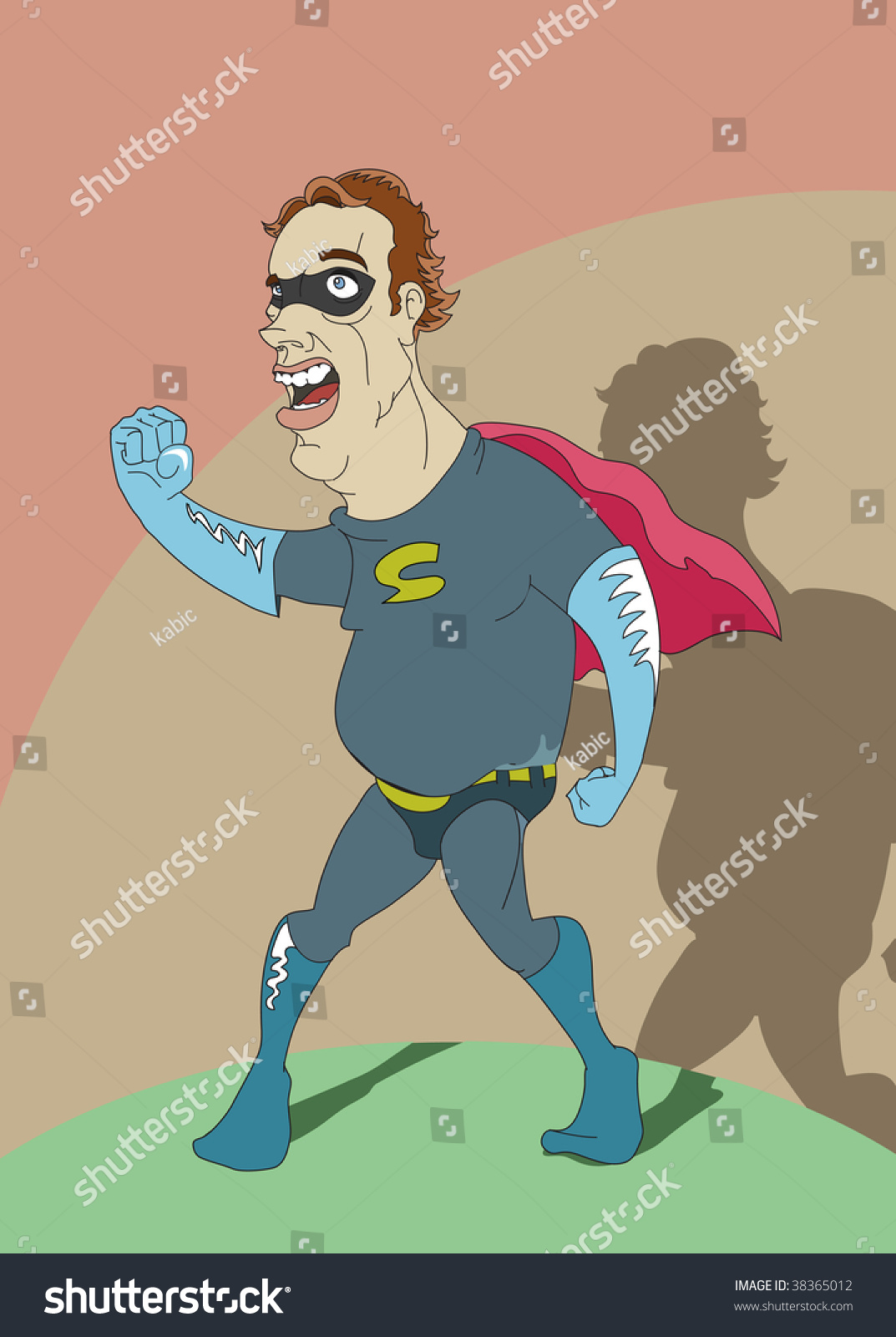 Fat Man Superhero Stock Vector (Royalty Free) 38365012
