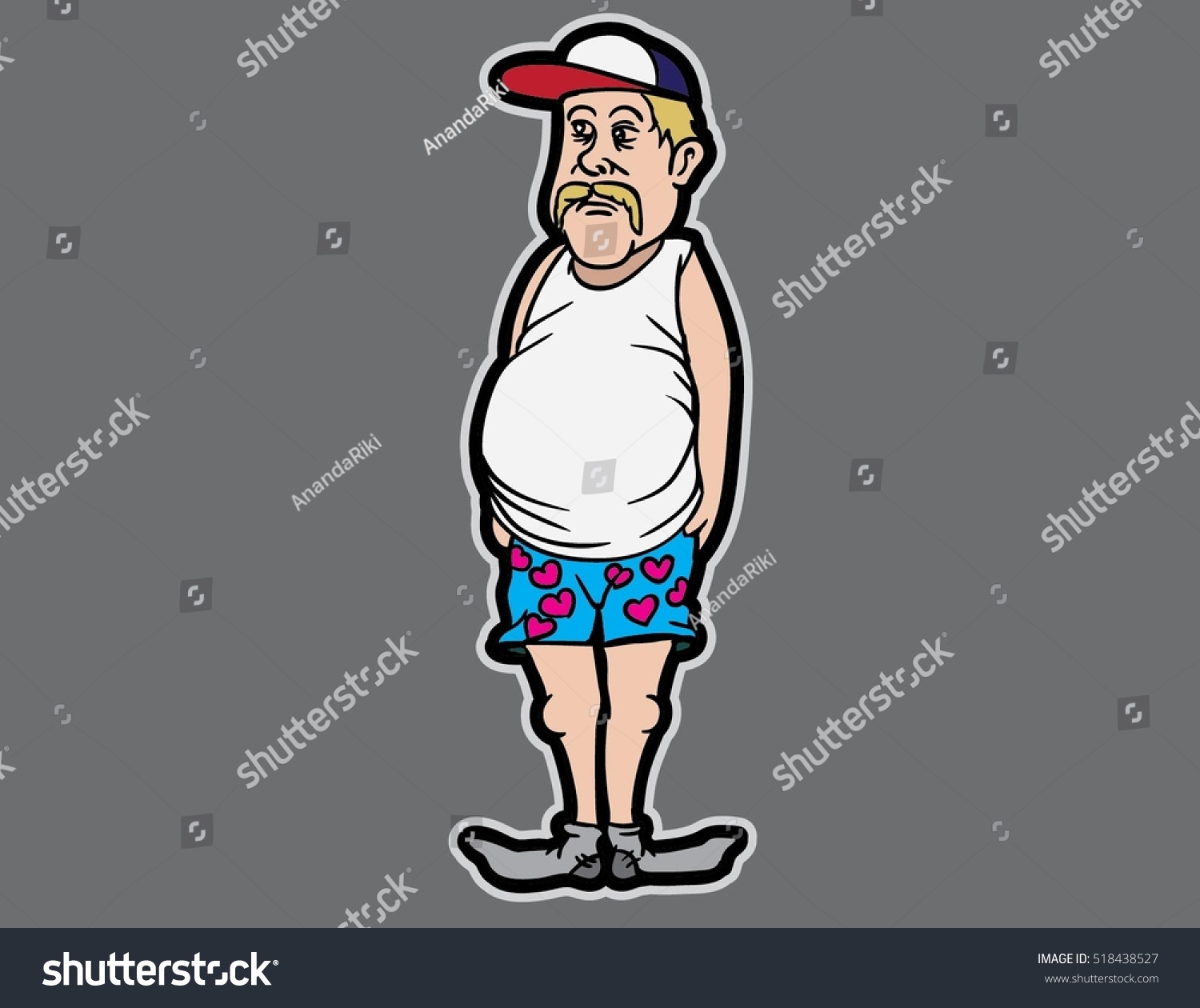 Vektor Stok Fat Old Man Vector (Tanpa Royalti) 518438527 | Shutterstock