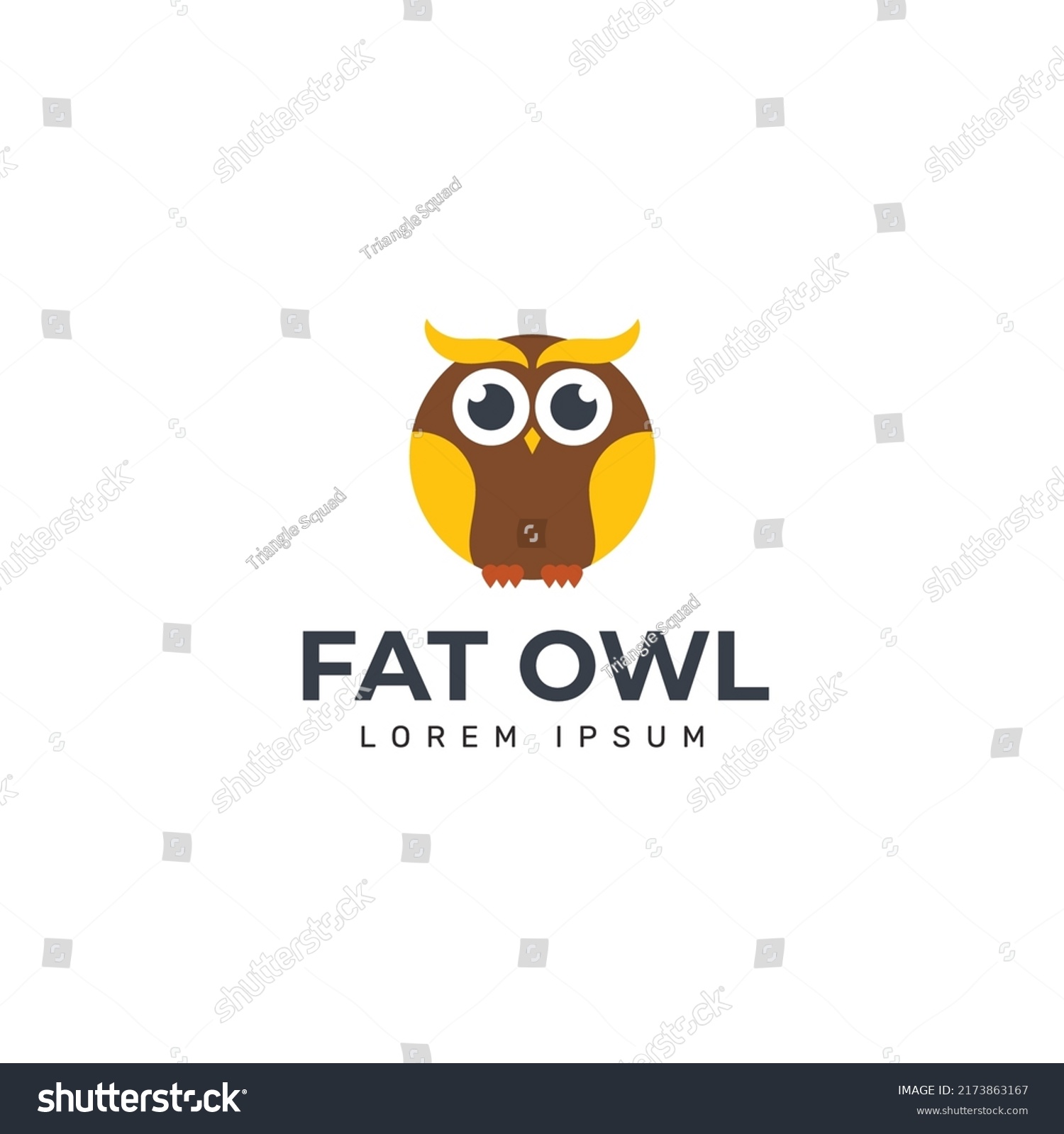 Fat Owl Logo Design Template Stock Vector (Royalty Free) 2173863167 ...