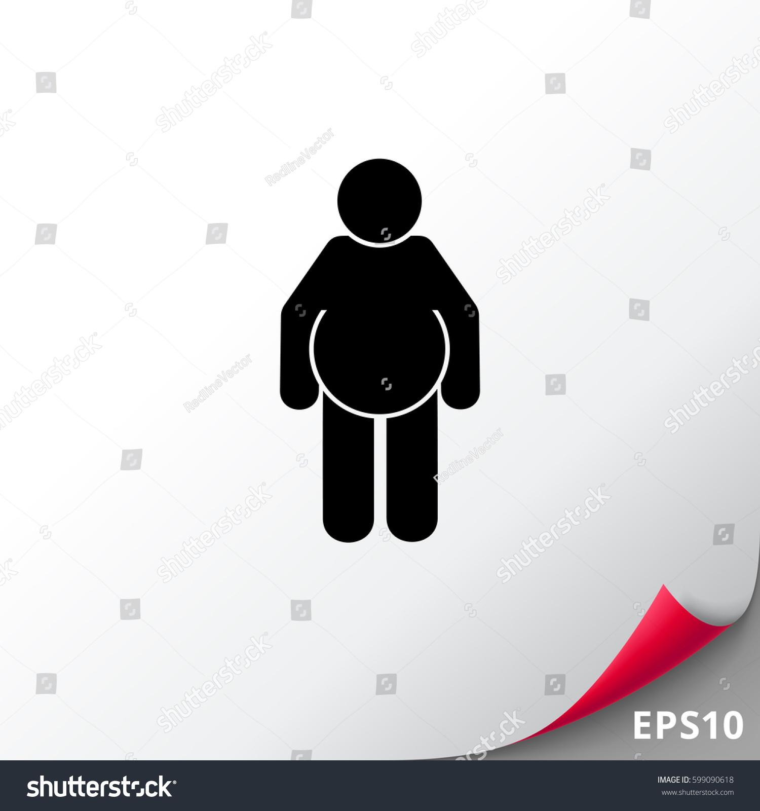 Fat Person Icon Stock Vector (Royalty Free) 599090618 | Shutterstock