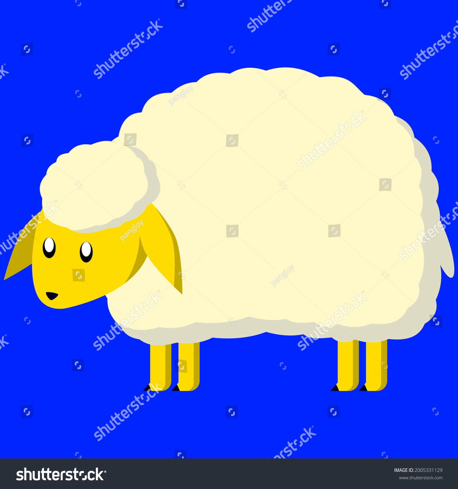 Fat Sheep Blue Screen Vector Stock Vector (Royalty Free) 2005331129