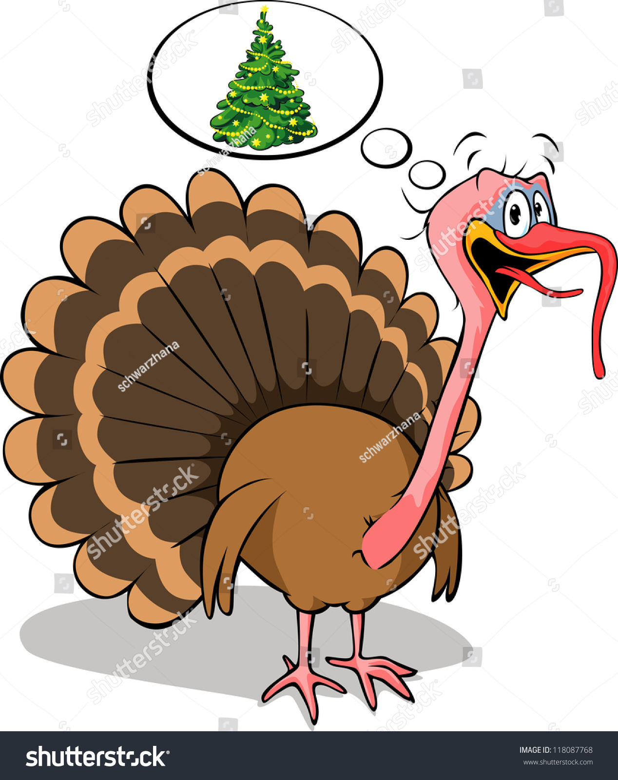 Fat Turkey Do Not Like Christmas Stock Vector (Royalty Free) 118087768 ...