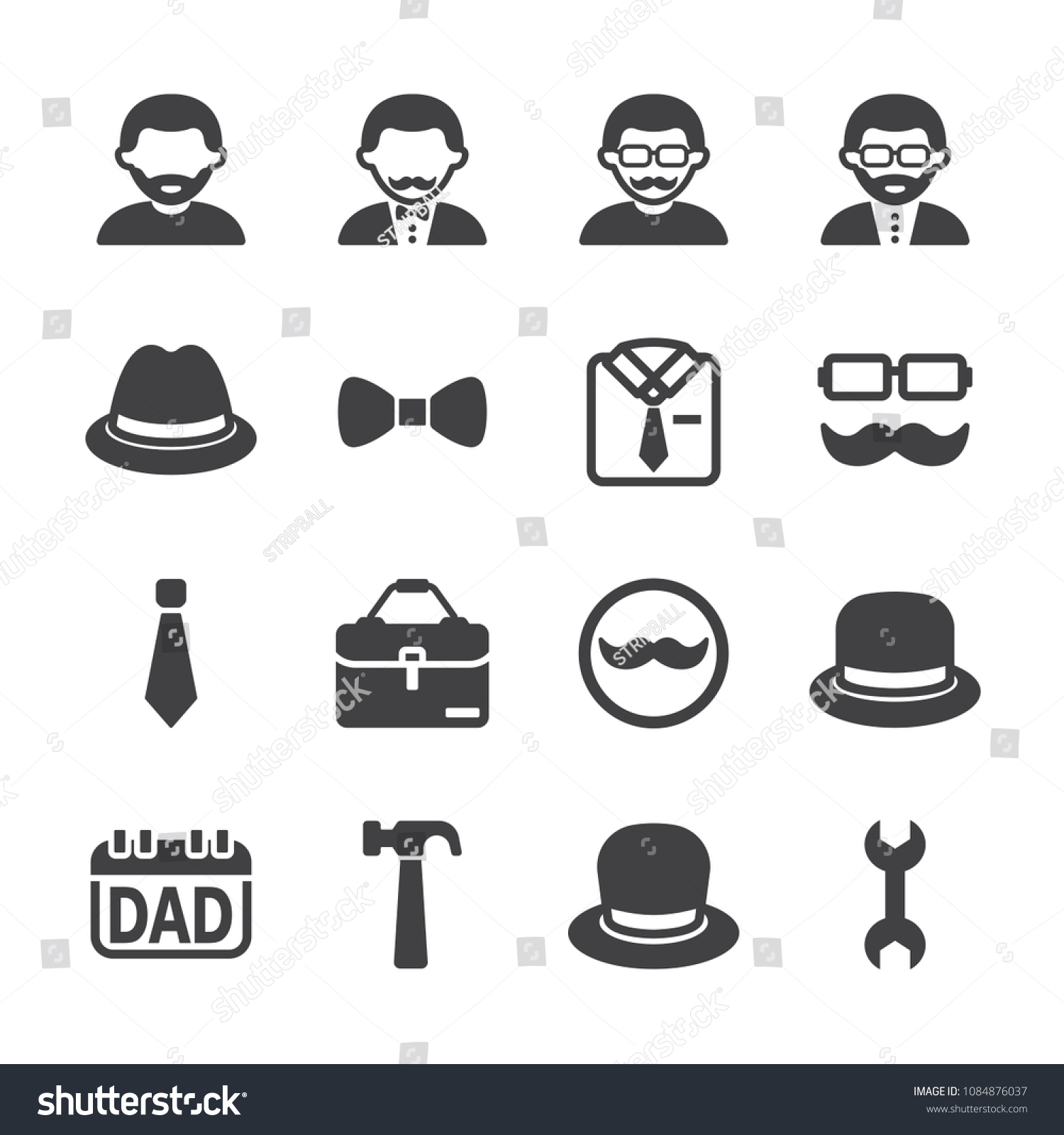 Father Icon Set Stock Vector (Royalty Free) 1084876037