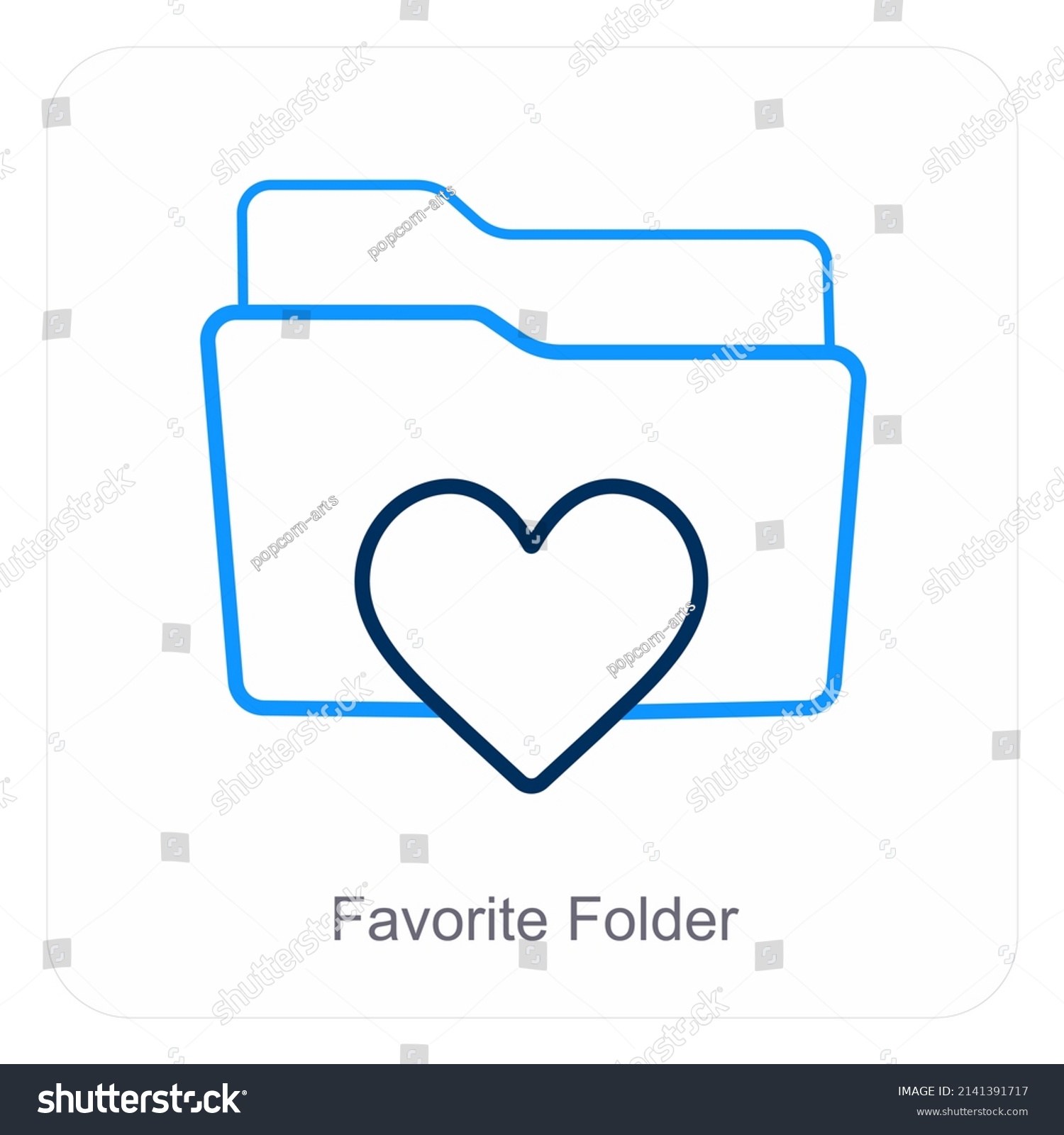 Favorite Folder Folder Icon Concept Stock Vector (Royalty Free) 2141391717