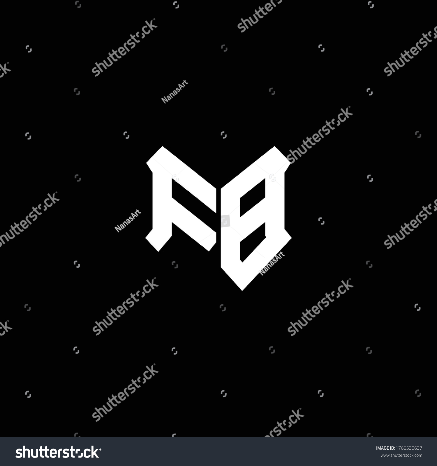 Fb Logo Monogram Shield Shape Design Stock Vector (Royalty Free ...