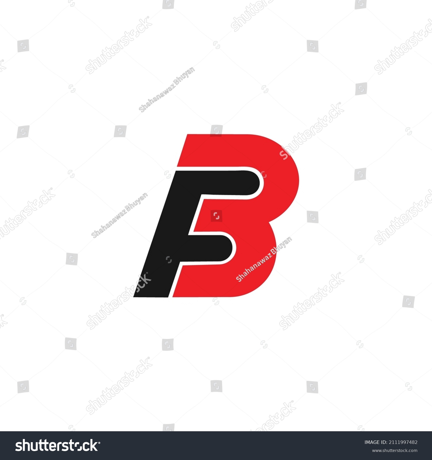 Fb Word Mark Logo Design Bf Stock Vector (Royalty Free) 2111997482 ...