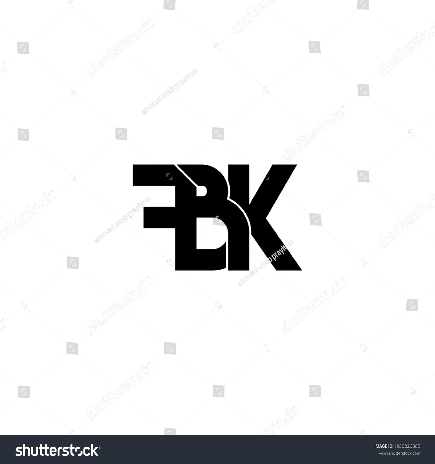 letra fbk diseño original del logotipo: vector de stock (libre de ...
