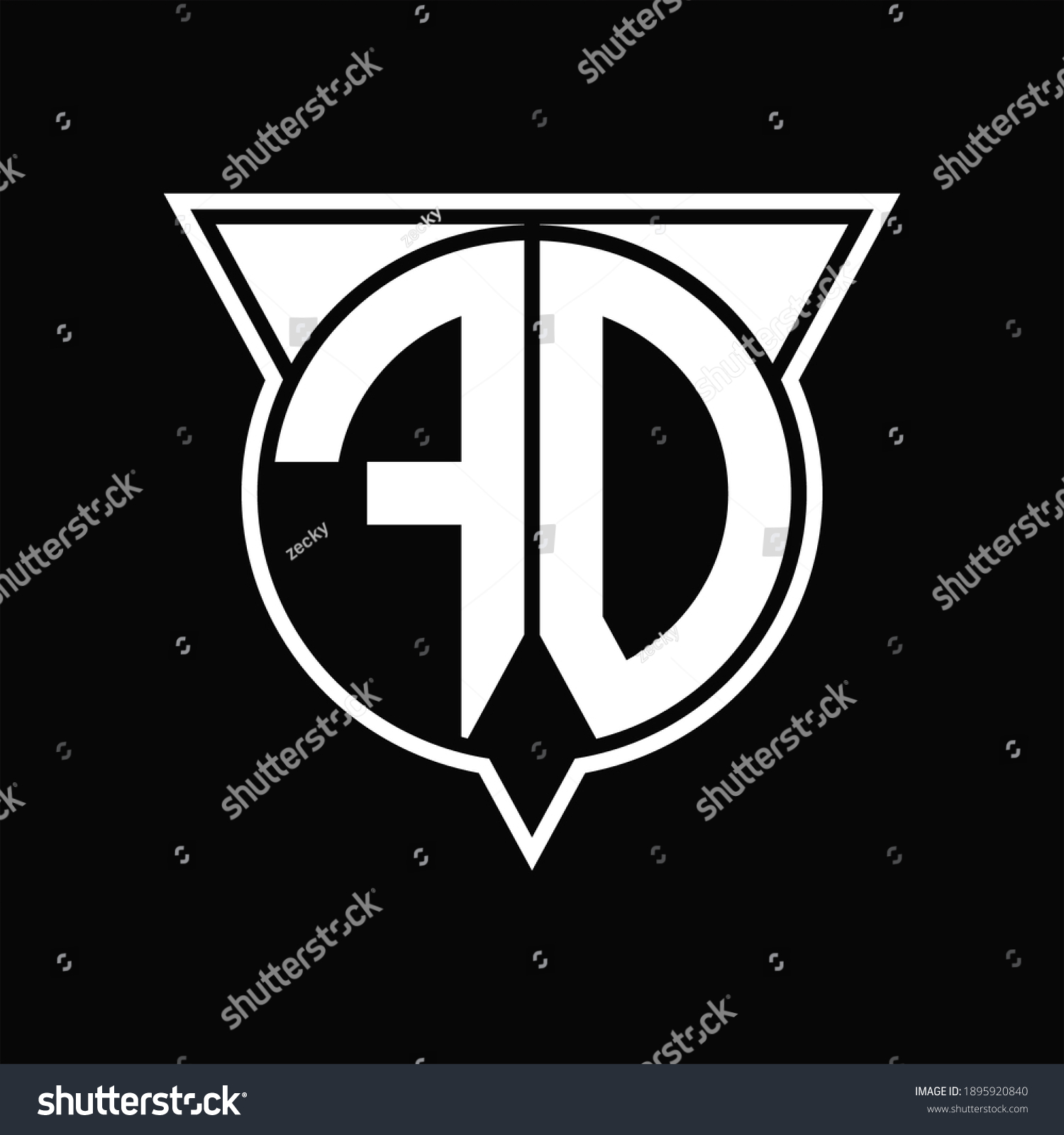 Fd Logo Monogram Circle Shape Half Stock Vector (Royalty Free ...