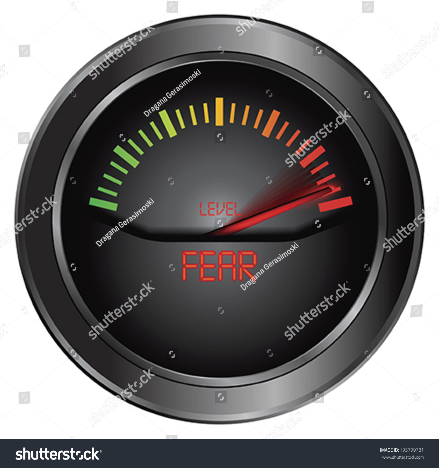 Fear Level Conceptual Meter Indicating Maximum: vector de stock (libre ...