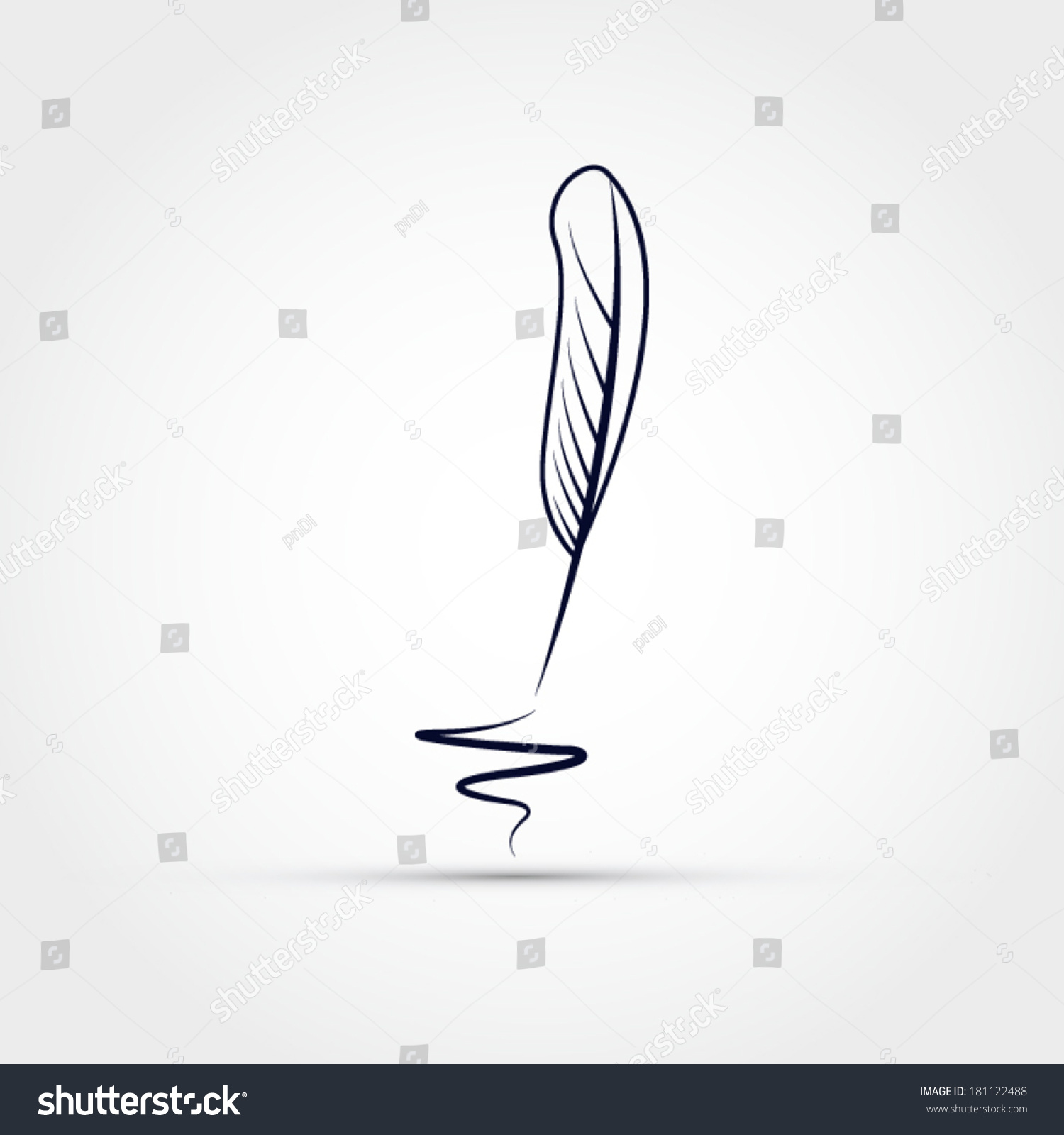Feather Ink Icon Stock Vector (Royalty Free) 181122488