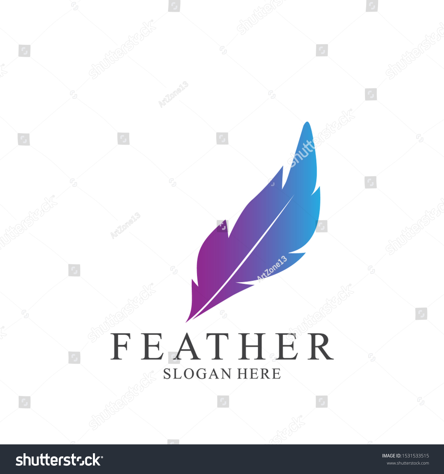 Feather Logo Design Modern Concept Icon: เวกเตอร์สต็อก (ปลอดค่า ...