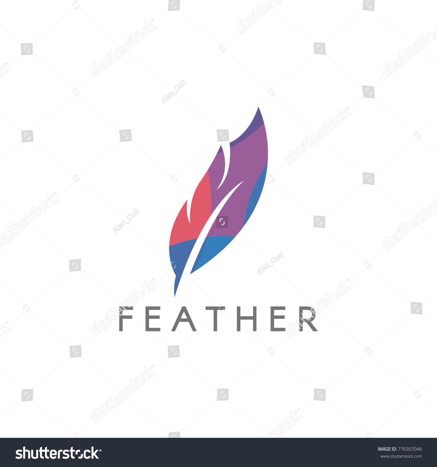 Feather Logo Multicolor Feather Logotype Stock Vector (Royalty Free ...