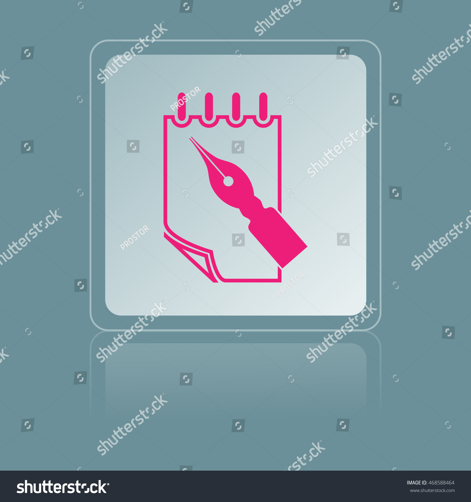 Feather Pen Notepad Icon Stock Vector (Royalty Free) 468588464