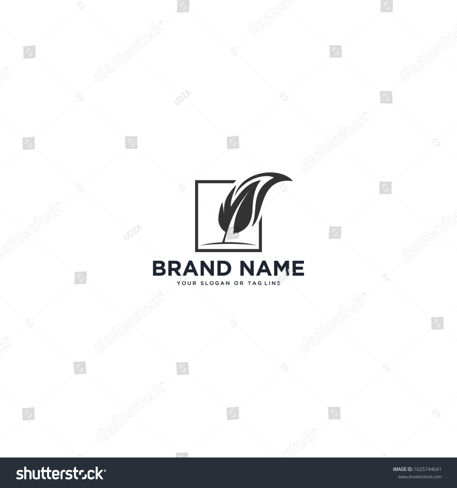Feather Pen Logo Design Vector Template Stock Vector (Royalty Free ...