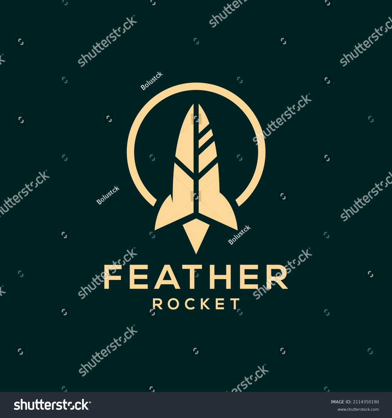 Feather Rocket Fur Negative Space Logo Stock Vector (Royalty Free ...
