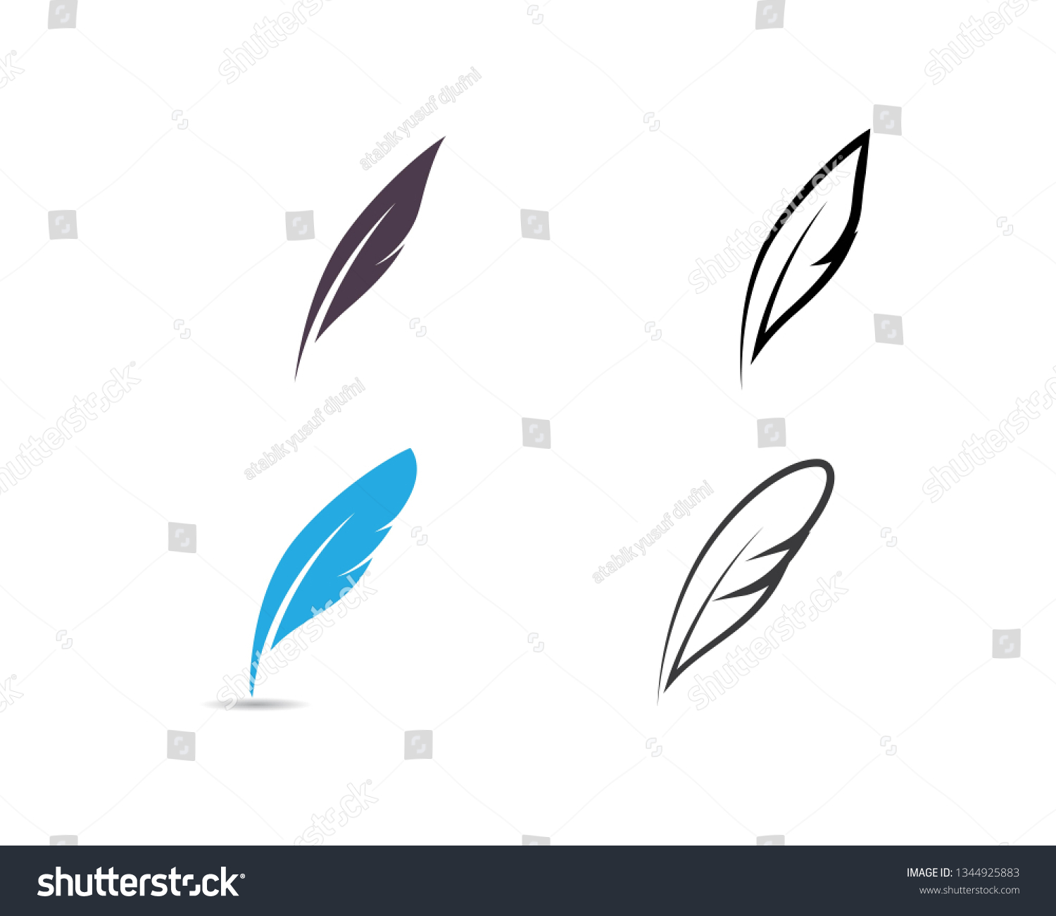 Feather Symbol Illustration Stock Vector (Royalty Free) 1344925883 ...