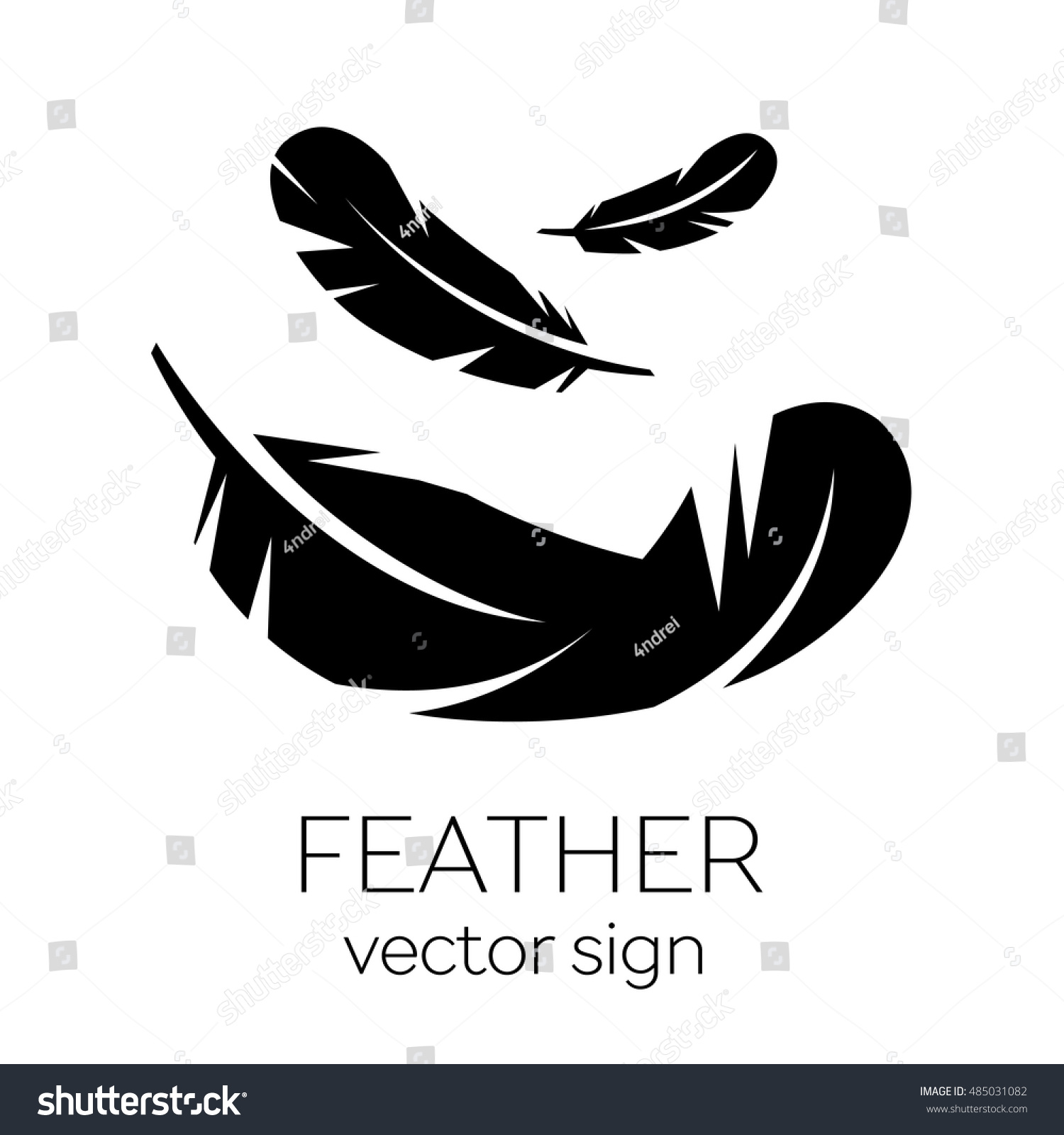 Feather Vector Silhouette Icon Logo Stock Vector (Royalty Free ...