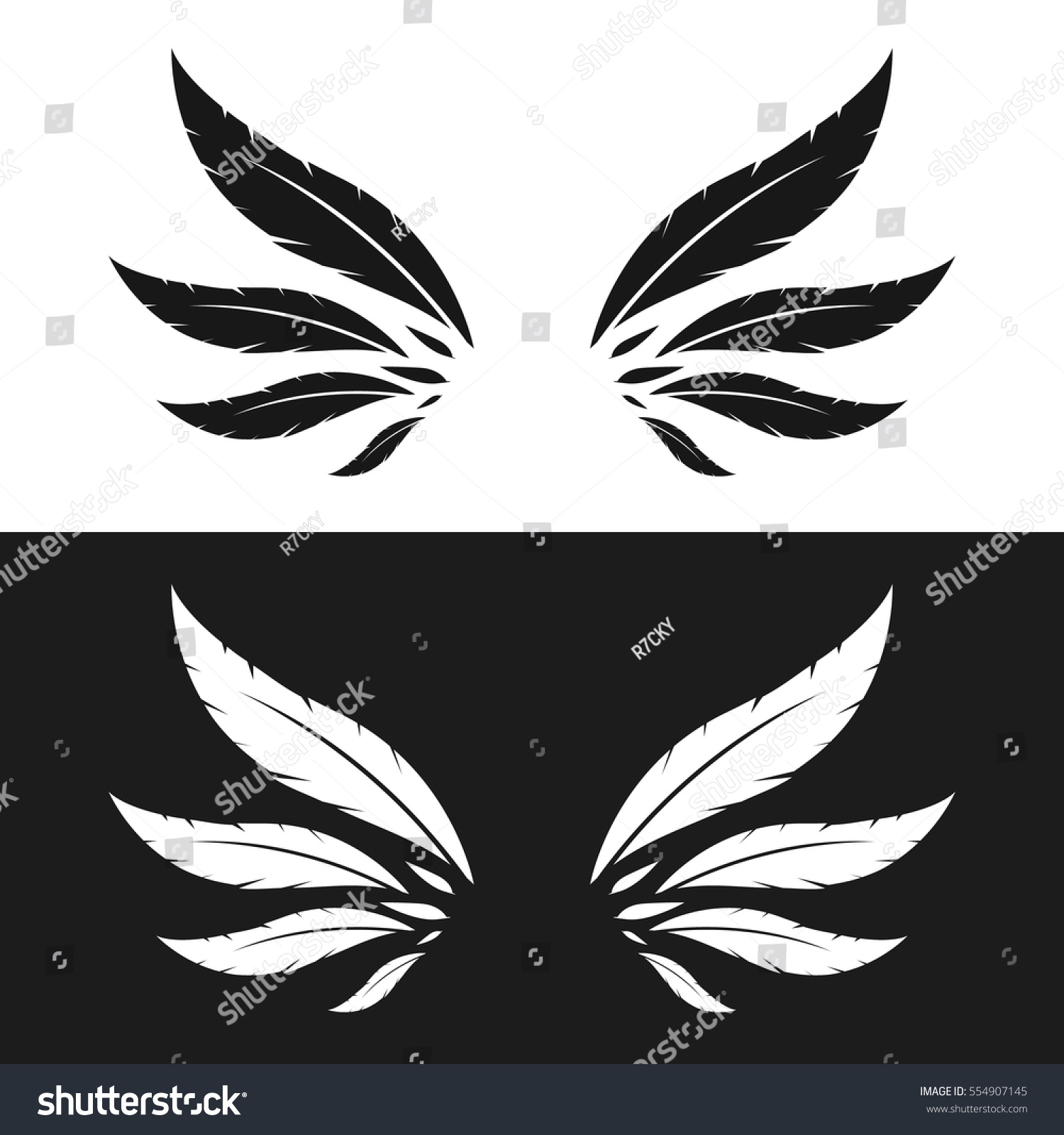 Feather Wing Isolated Stock Vector (Royalty Free) 554907145