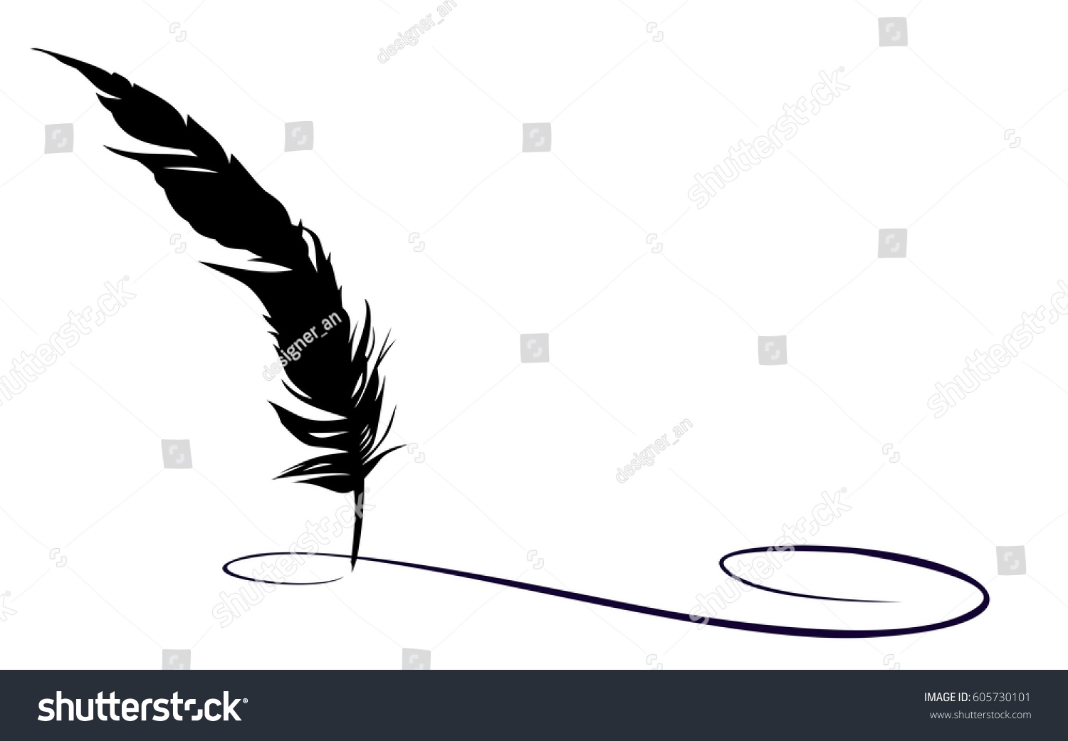 Feather Ink Stock Vector (Royalty Free) 605730101 | Shutterstock