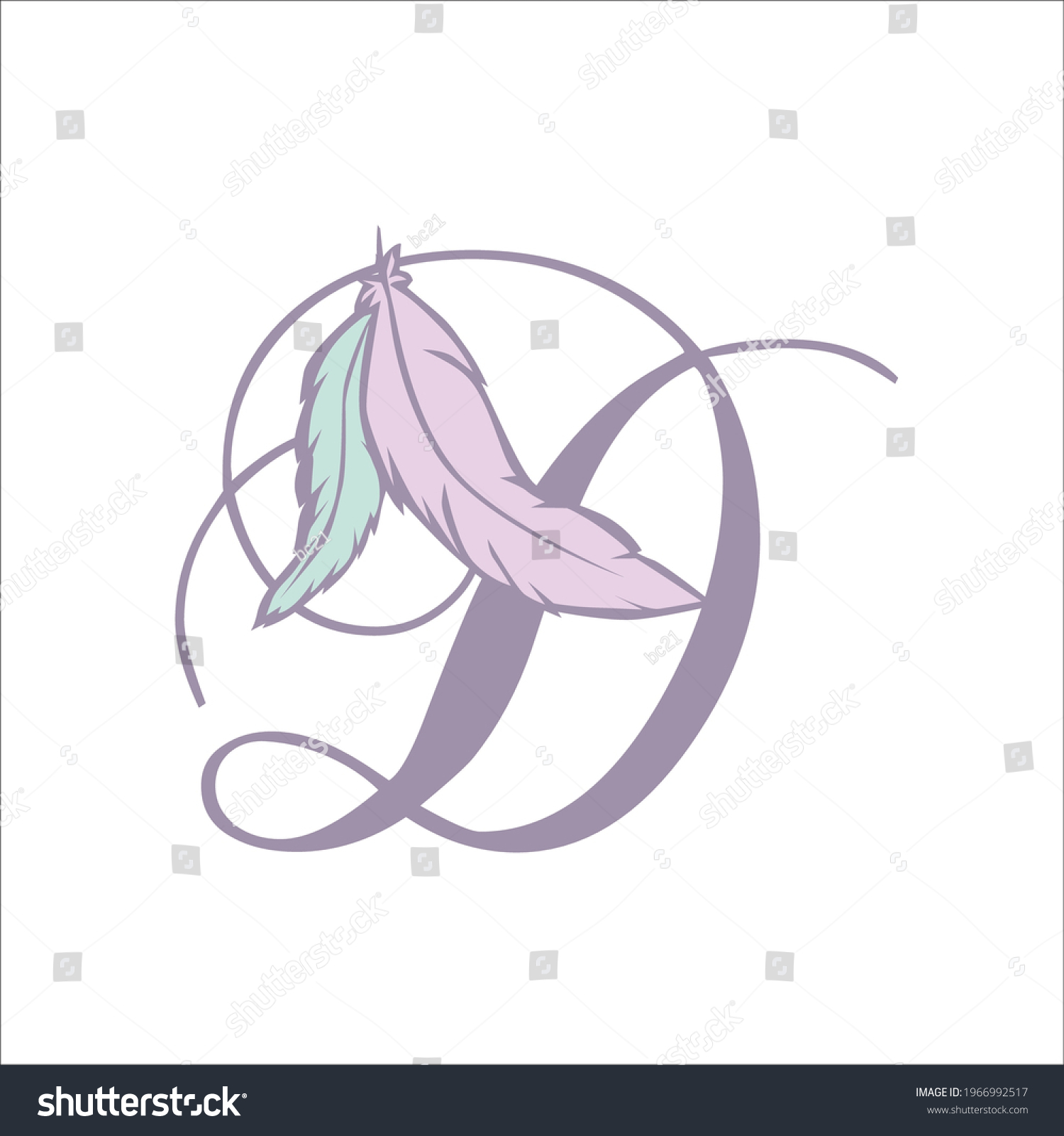 Feathers Letter D Vector Stock Vector (Royalty Free) 1966992517 ...