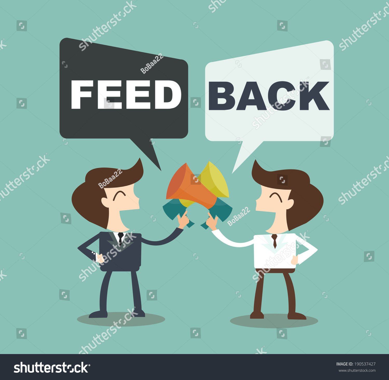 Feedback Concept Businessman Talk Feedback Speech Stock Vector (Royalty ...
