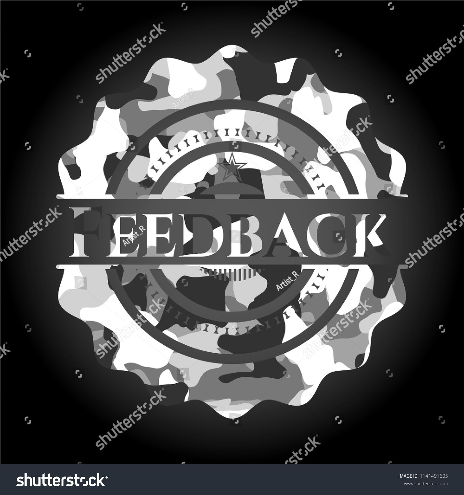 Feedback Grey Camouflaged Emblem Stock Vector (Royalty Free) 1141491605 ...