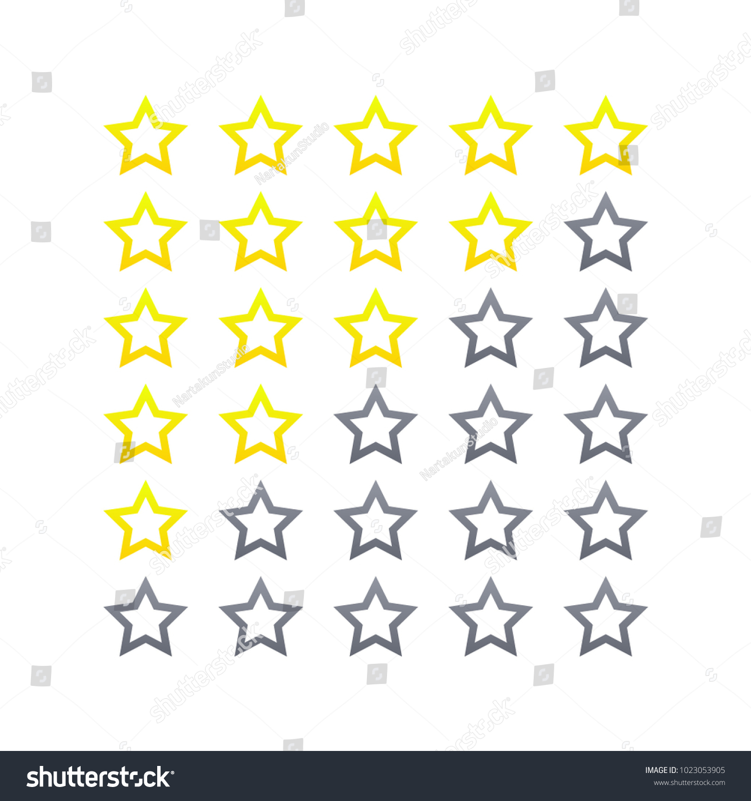 Feedback Rating Star Icon Set Stock Vector (Royalty Free) 1023053905 ...