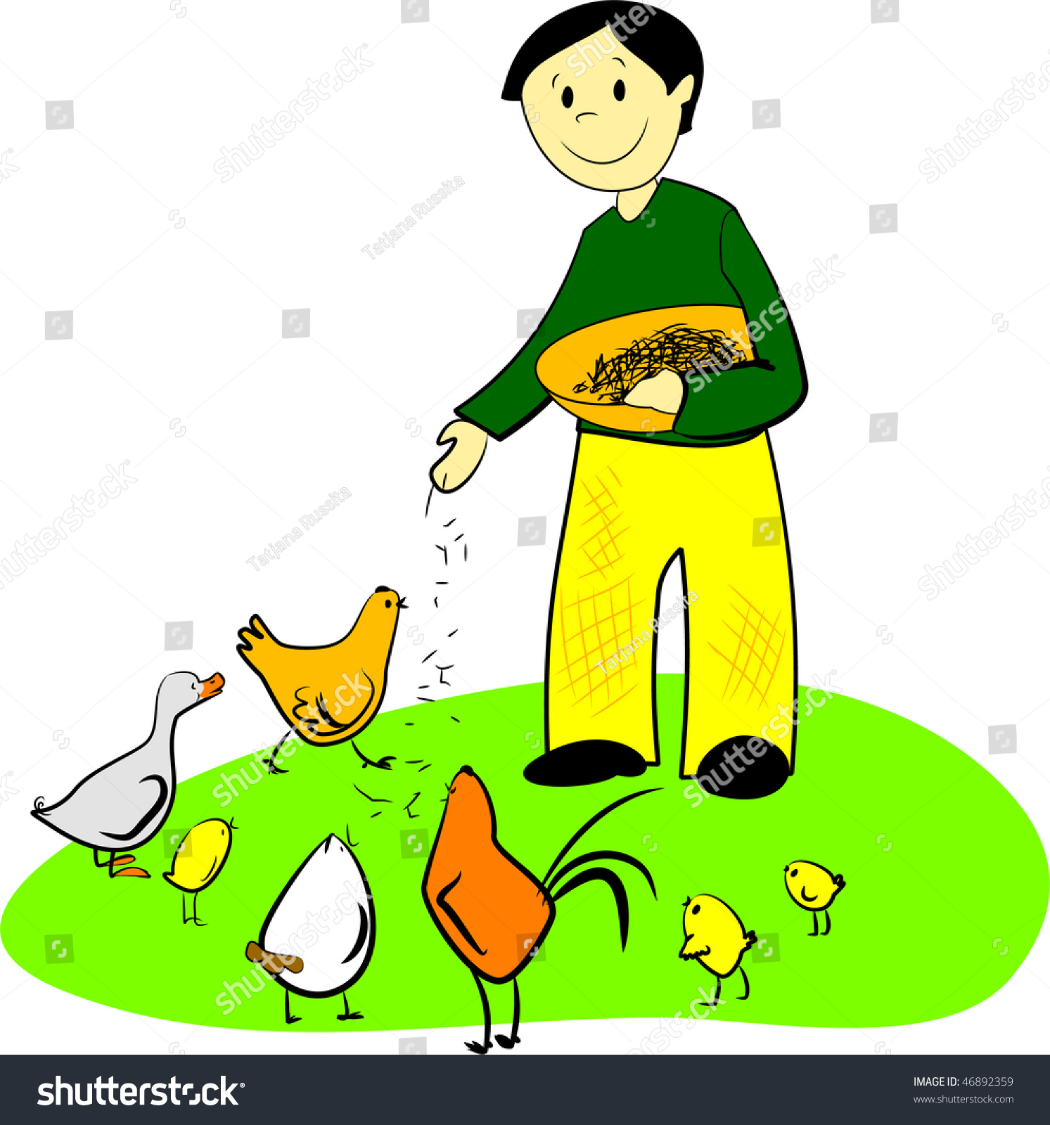 Feeding Birds Stock Vector 46892359 - Shutterstock